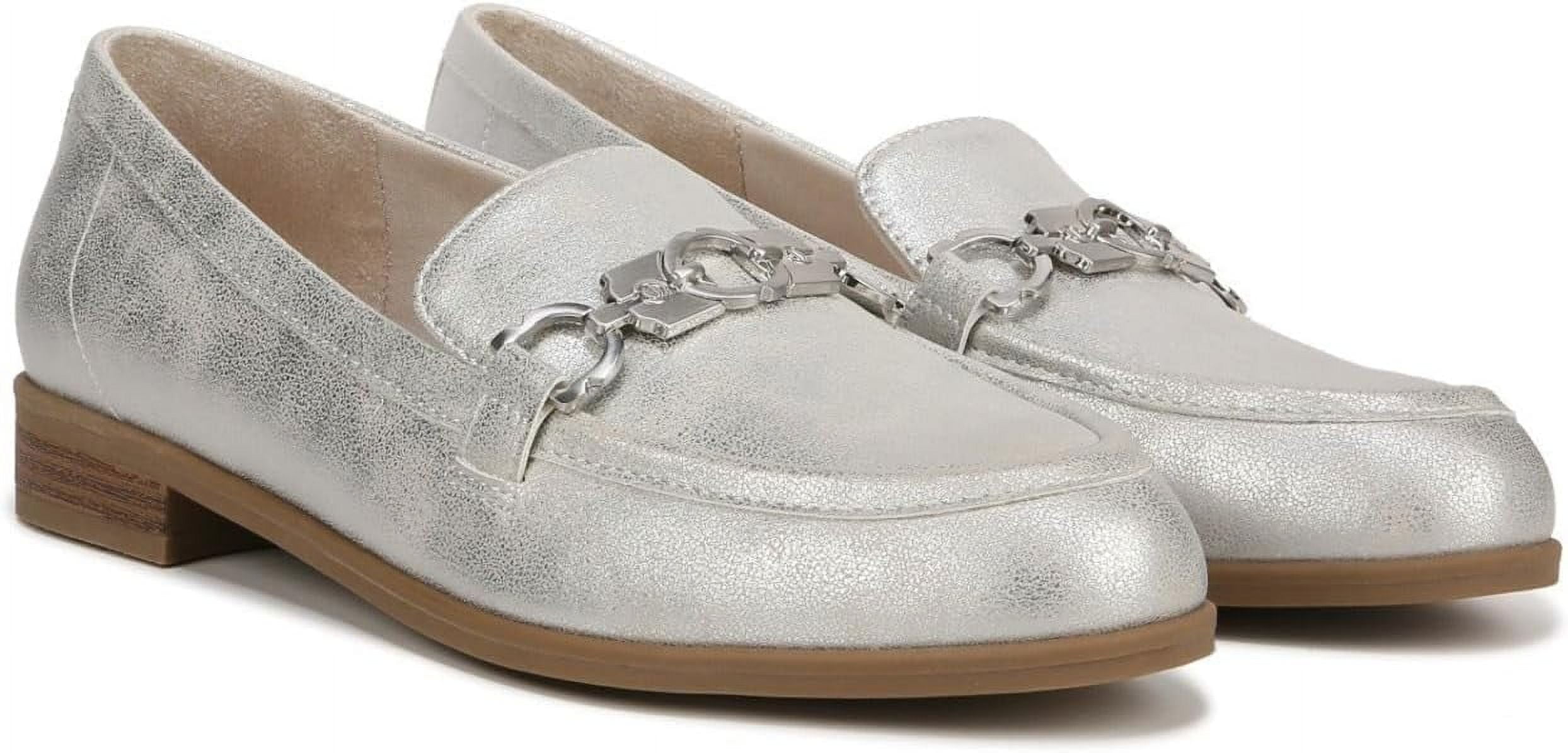 Dr. Scholl's Womens Rate Adorn Slip On Casual Loafer Silver Metallic 9M ...
