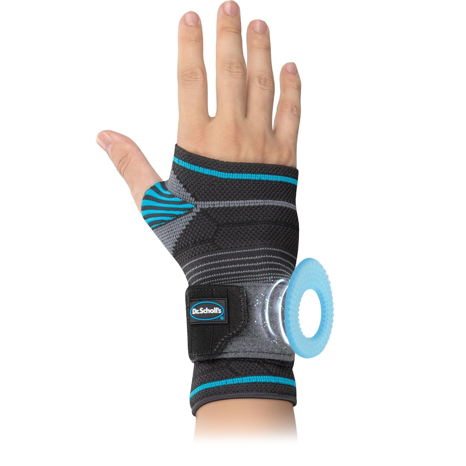 Dr. Scholl's Wrist Brace with Massaging Gel & Breathable Fabric, Shock ...
