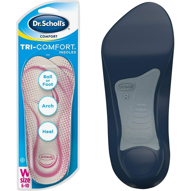 Dr. Scholls Tri-Comfort Shoe Pads Insoles - Heel, Arch Support & Ball of Foot for Women's 6-10 ...