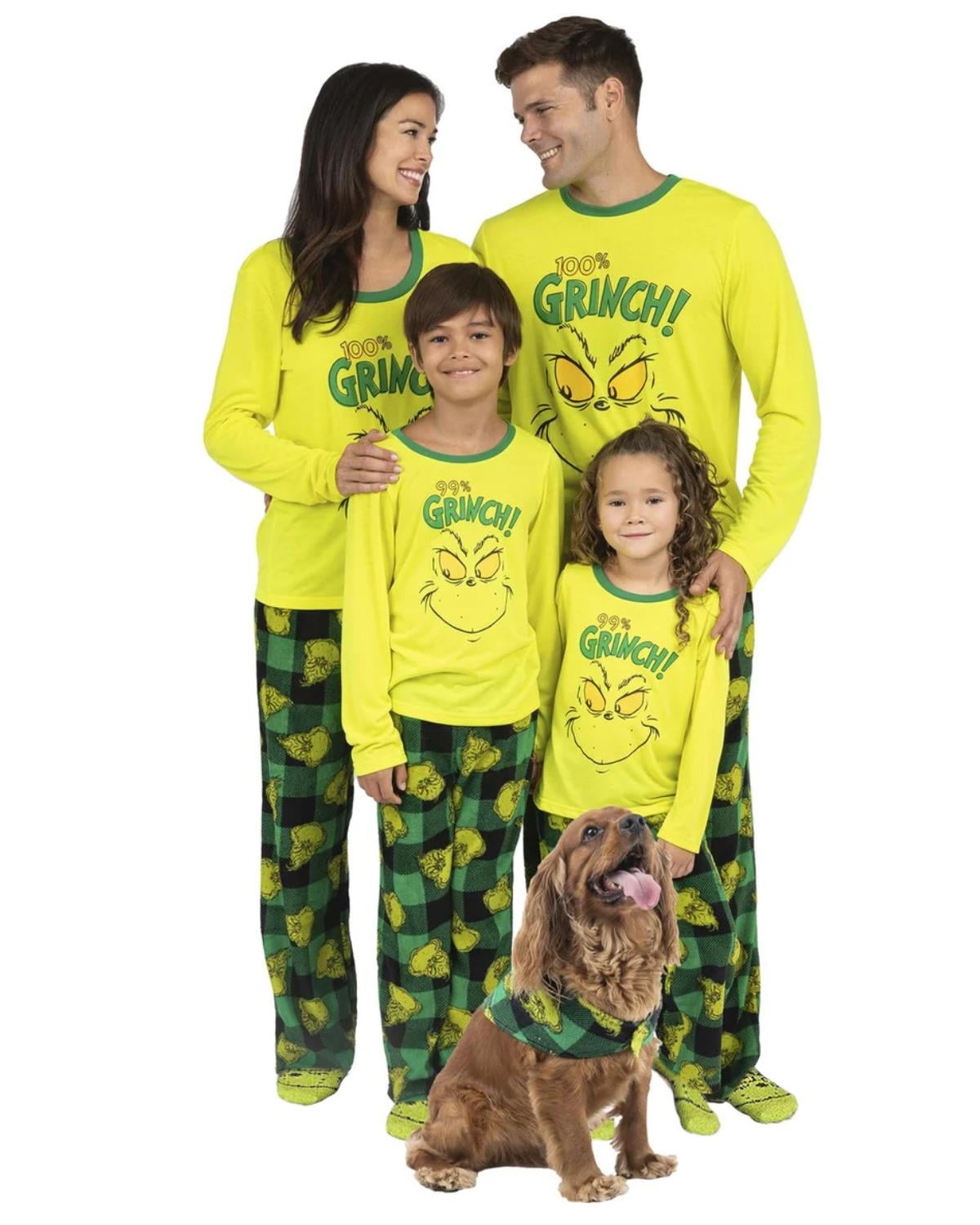 Dr. Seuss Grinch Christmas Pajama Sleepwear for Adults, Fuzzy 2 Piece ...