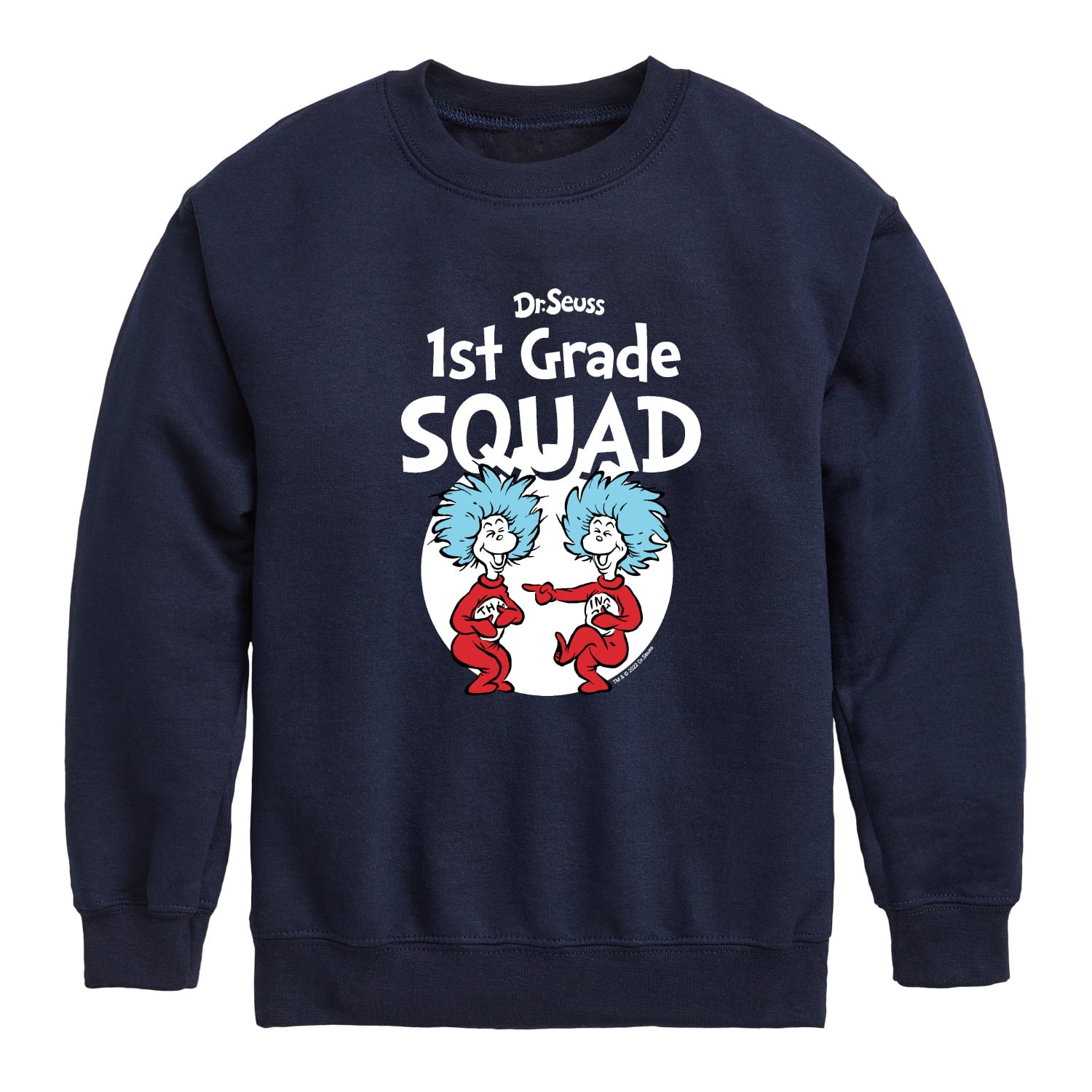 Dr. Seuss - 1st Grade Squad Thing 1 and Thing 2 - Youth Crewneck Fleece ...