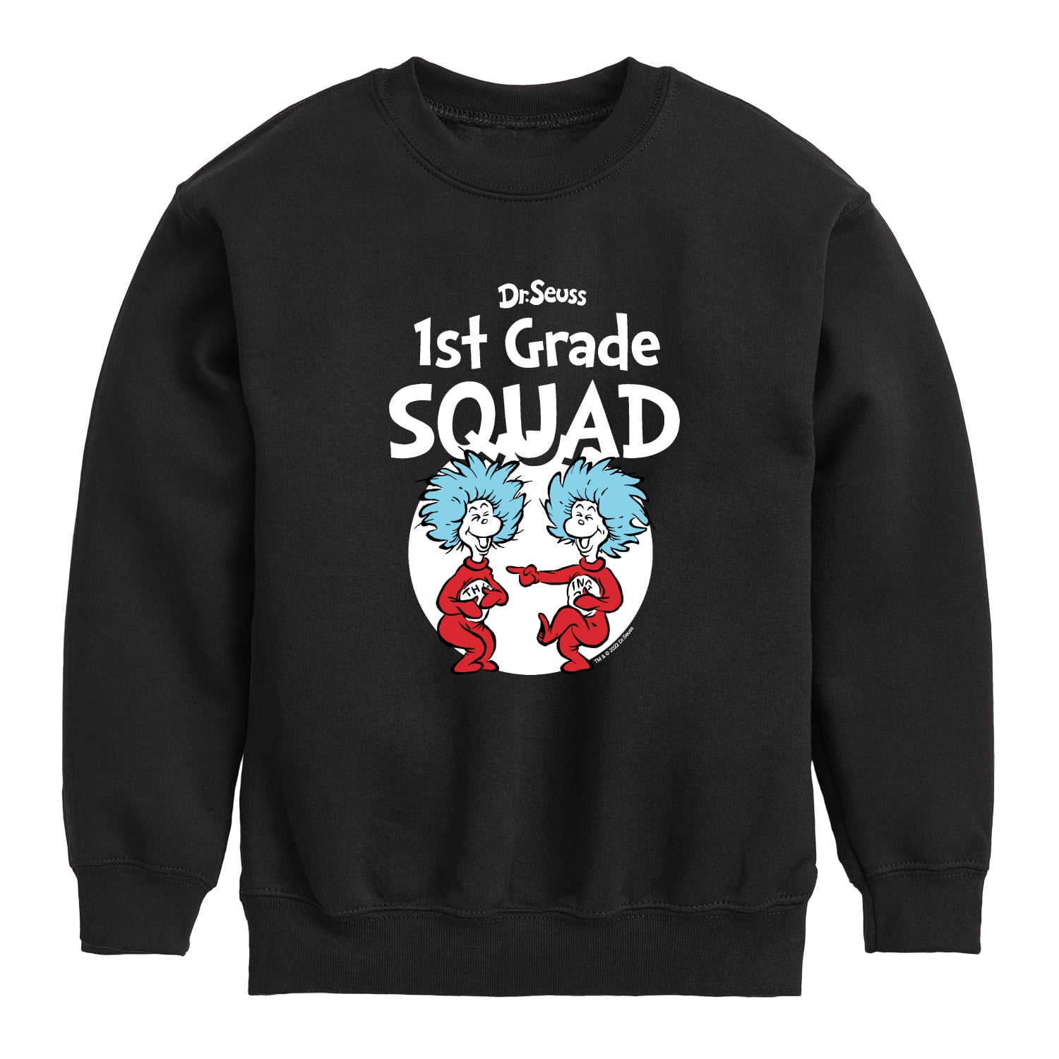 Dr. Seuss - 1st Grade Squad Thing 1 and Thing 2 - Youth Crewneck Fleece ...