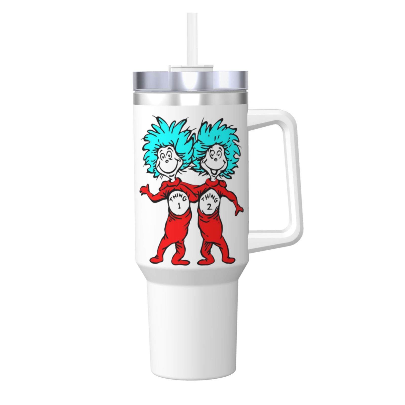 Dr. Seuss 40oz Ice Bully With Handle And Straw Stainless Steel Vacuum ...