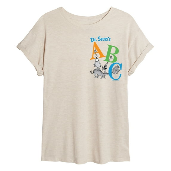 Dr. Seuss - ABC Book Cover - Juniors Oversized Graphic T-Shirt ...