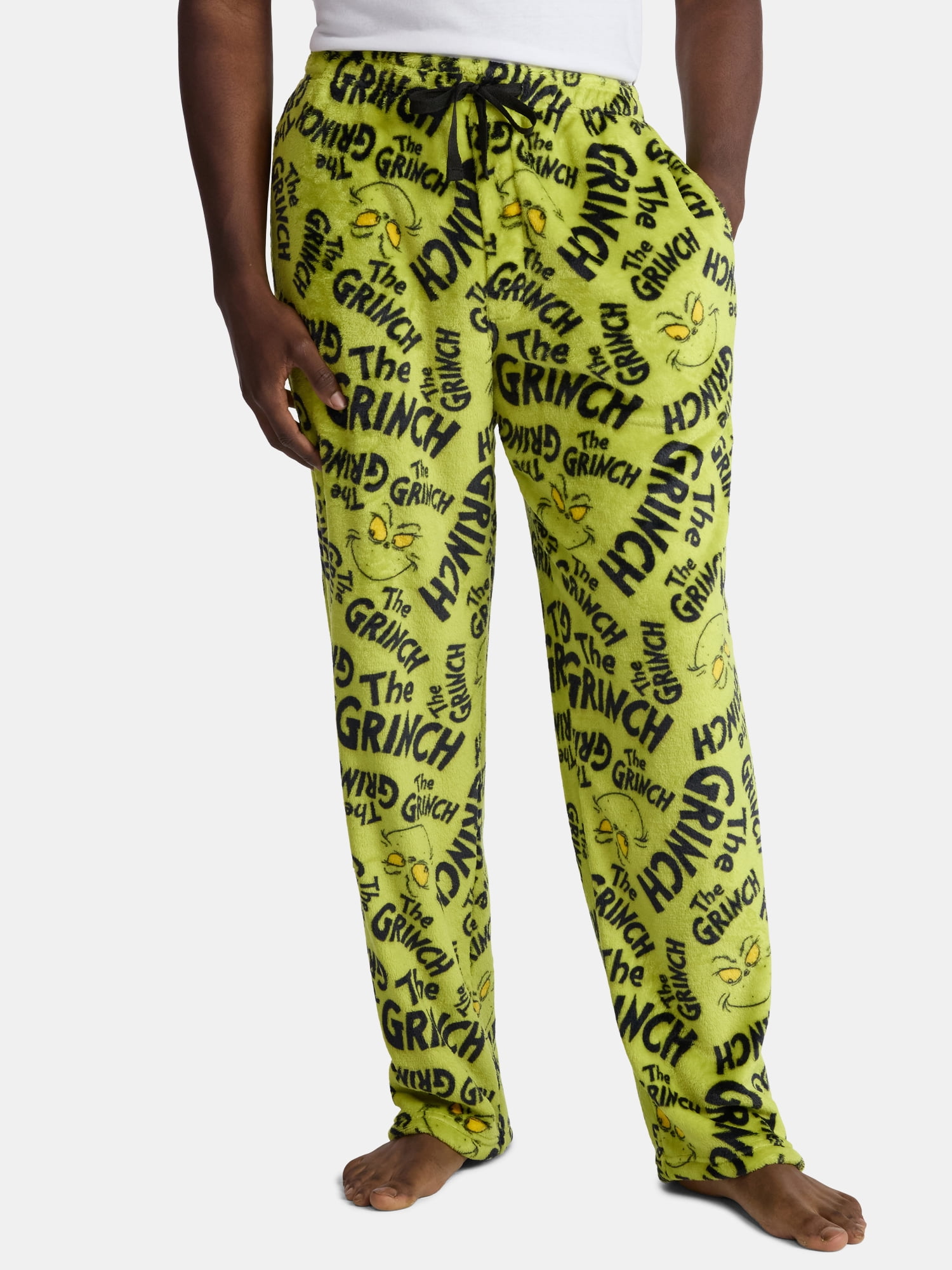 Dr. Seuss, Adult Men’s, The Grinch Graphic Superminky Pajama Fleece ...