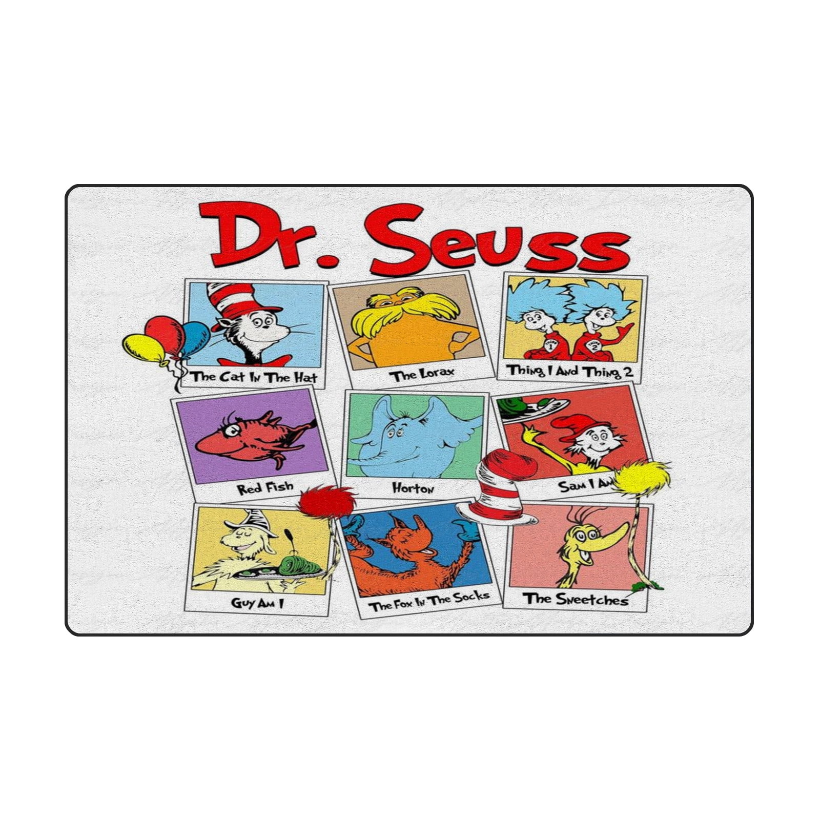 Dr Seuss Bathroom Rugs Soft Non Slip Bath Mat, Thin Small for Floor ...