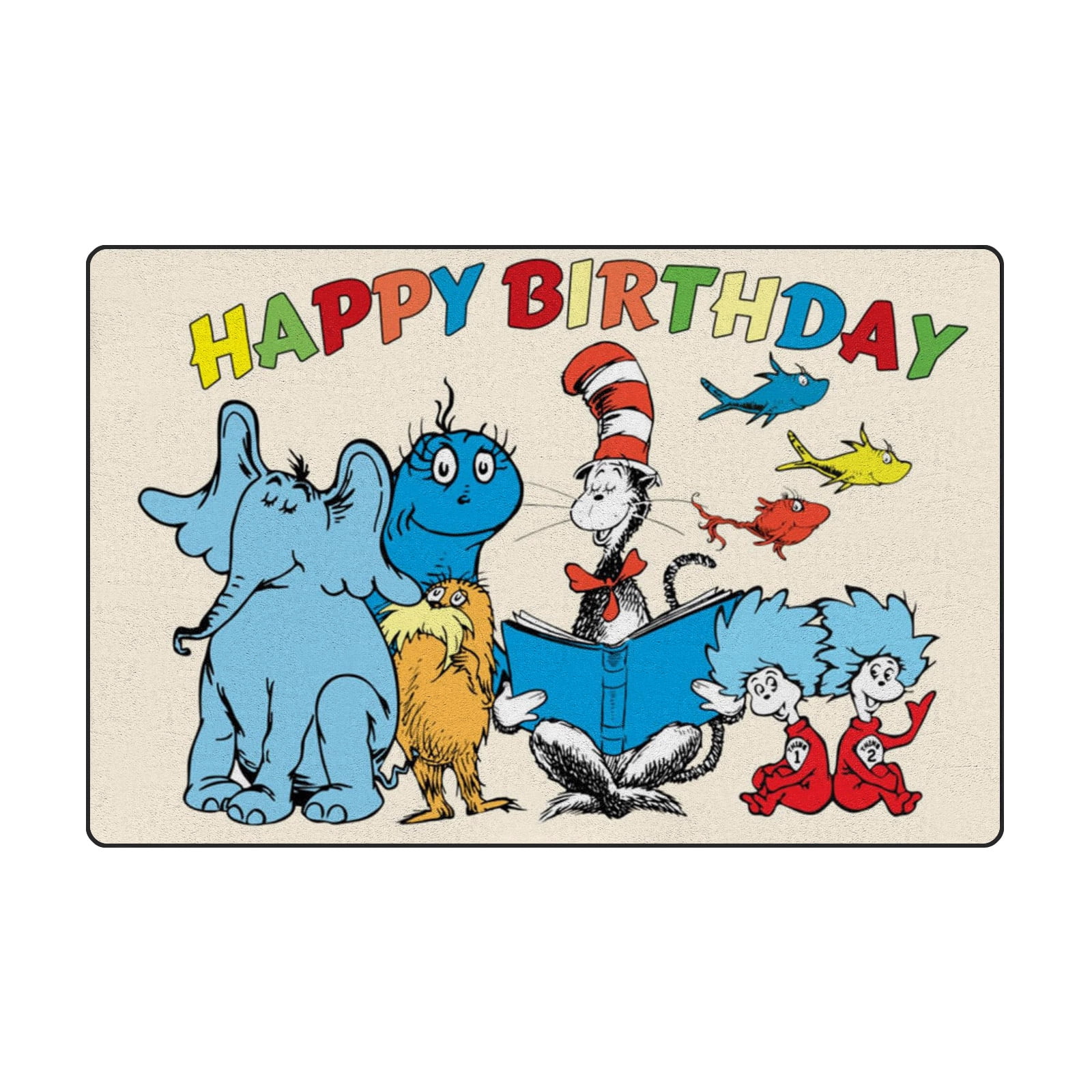 Dr Seuss Bathroom Rugs Soft Non Slip Bath Mat, Thin Small for Floor ...