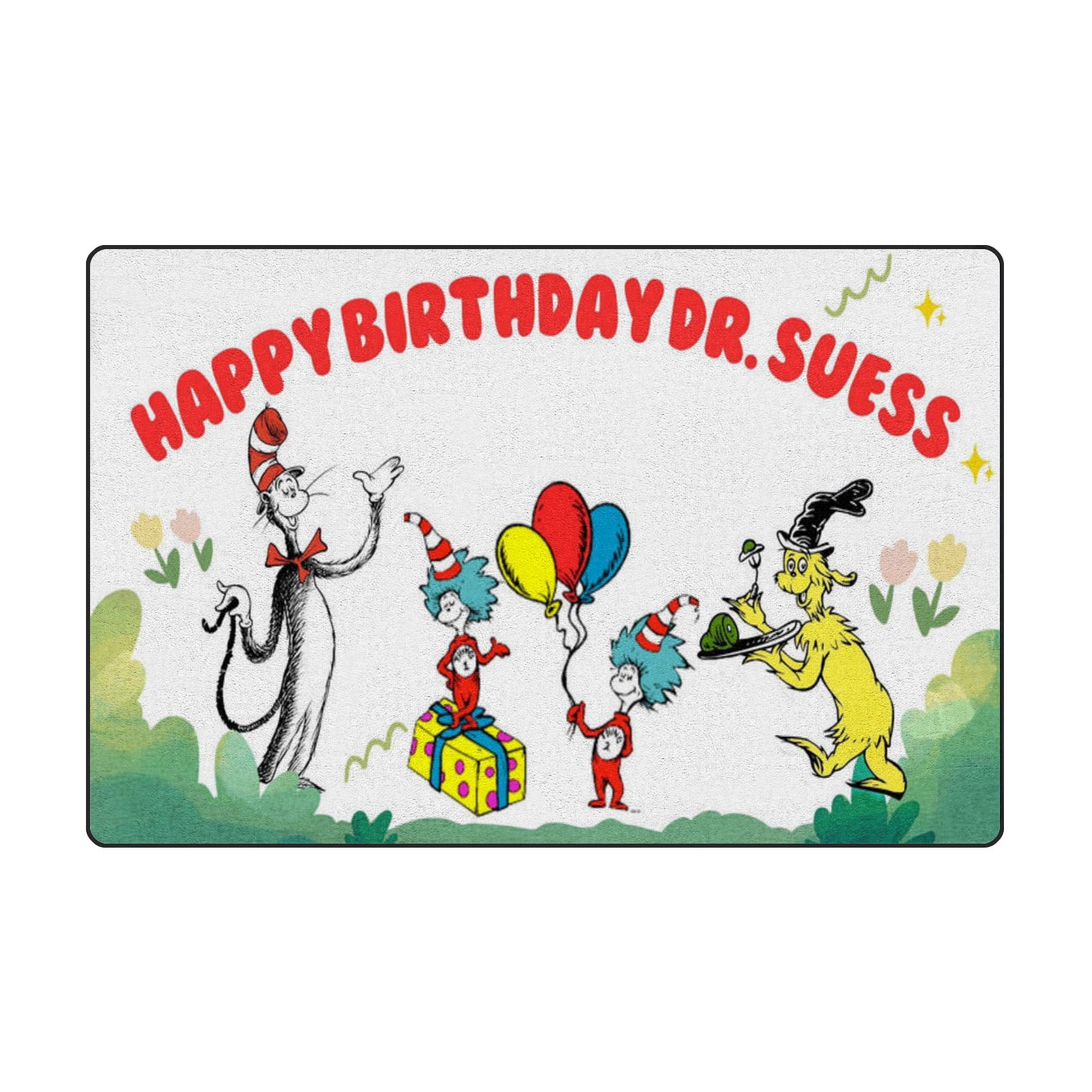Dr Seuss Bathroom Rugs Soft Non Slip Bath Mat, Thin Small for Floor ...