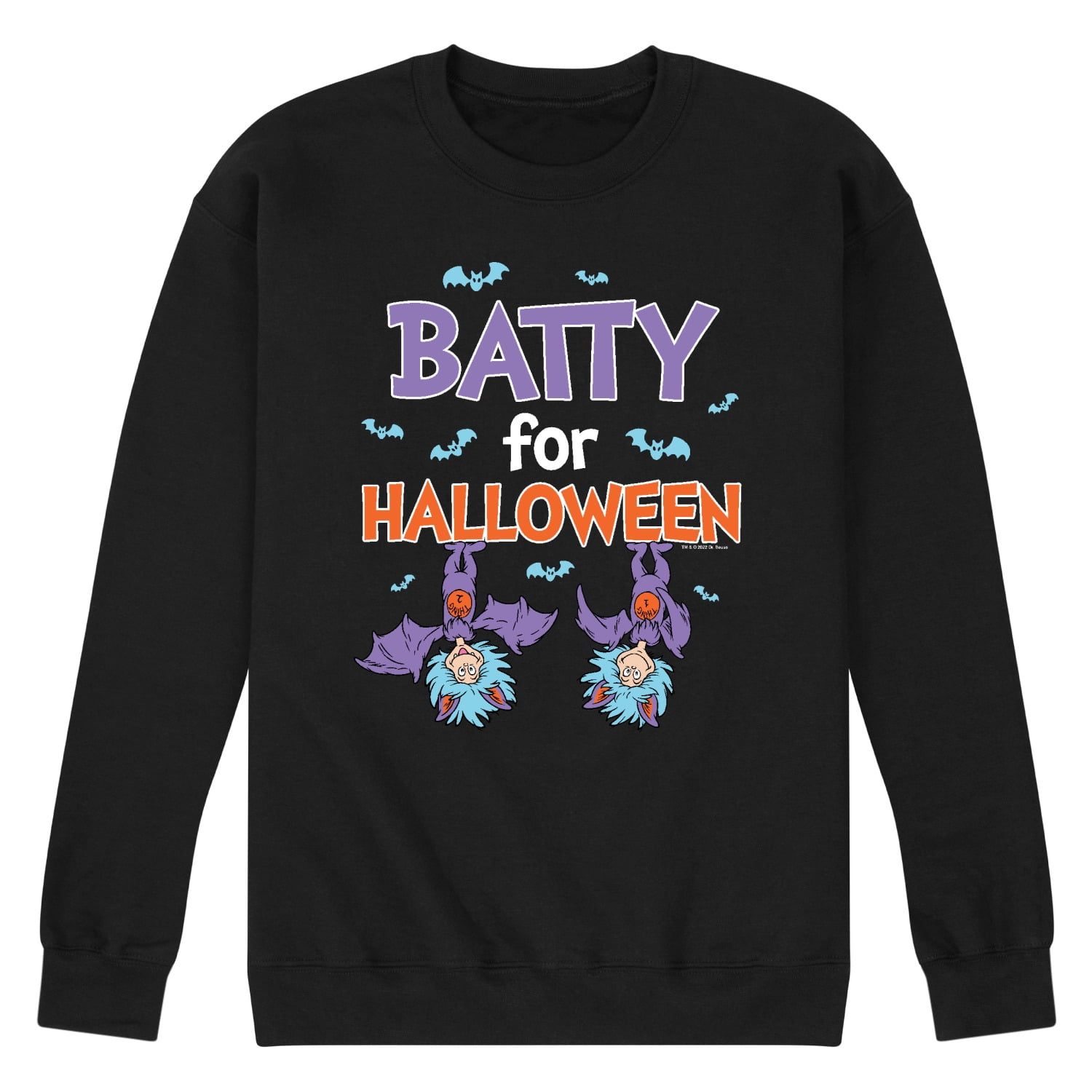 Dr. Seuss - Batty For Halloween Thing 1 and Thing 2 - Men's Crew Neck ...