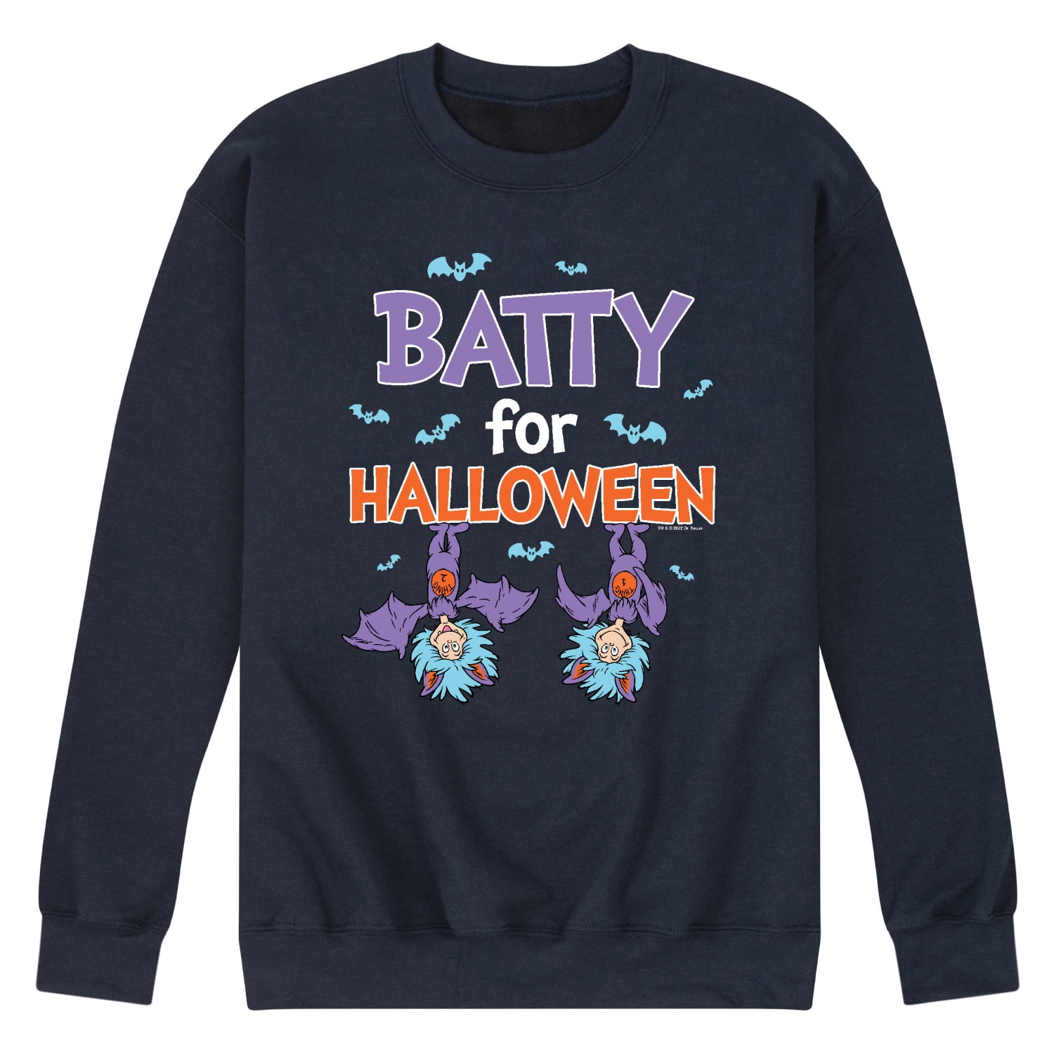 Dr. Seuss - Batty For Halloween Thing 1 and Thing 2 - Men's Crew Neck ...