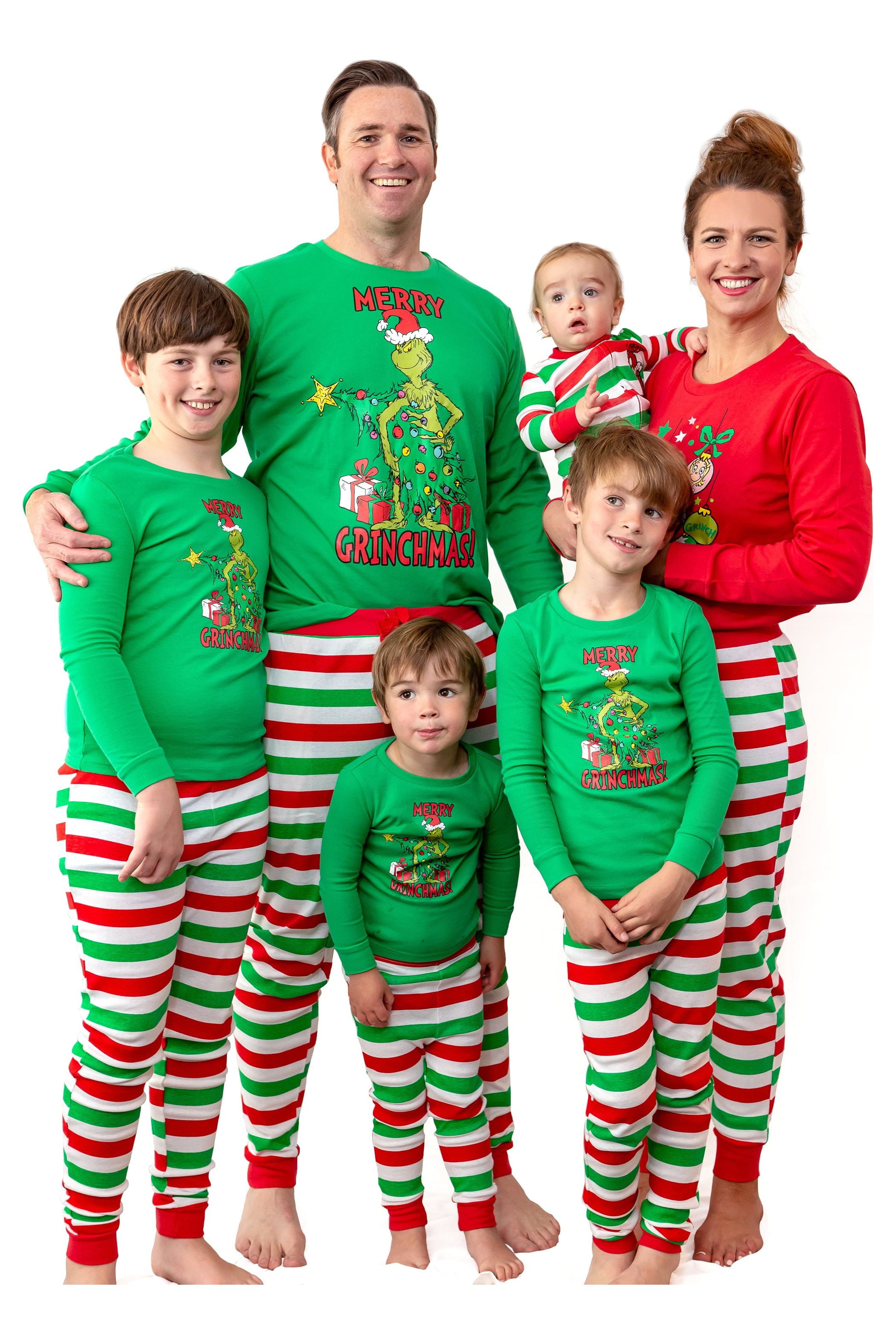Dr. Seuss Grinch Merry Grinchmas! Matching Family Adult And Kids Pajama ...