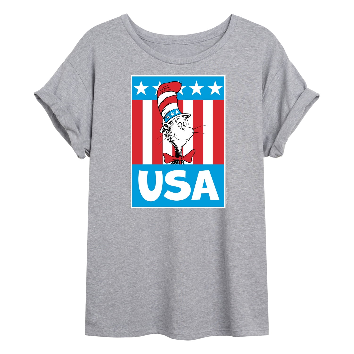 Dr. Seuss - Cat In The Hat USA - Juniors Ideal Flowy Muscle T-Shirt ...