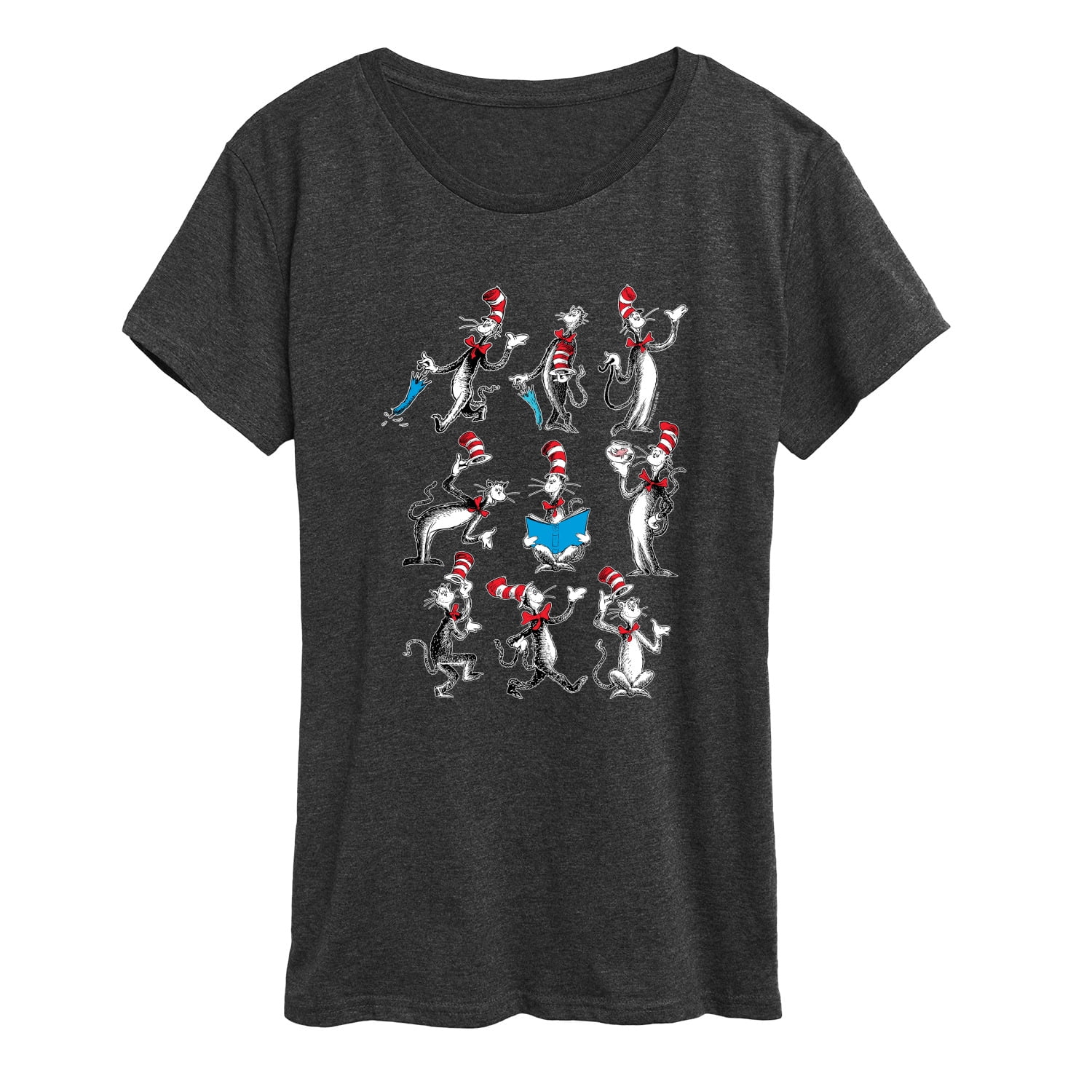 Dr. Seuss - Cat in Hat Grid - Women's Short Sleeve Graphic T-Shirt ...