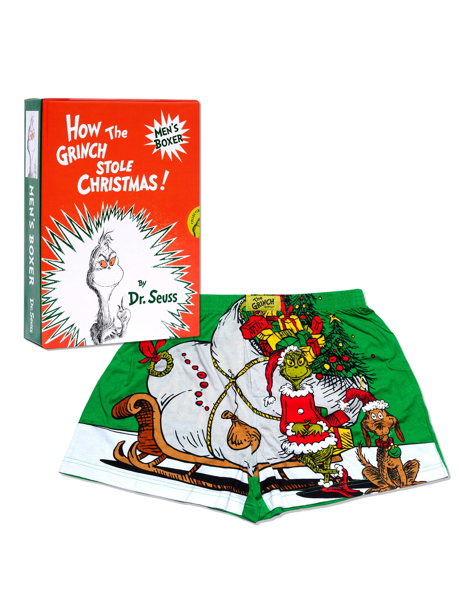 Dr. Seuss Grinch Boxers Shorts, Men's Slim Fit Grinchmas Christmas ...