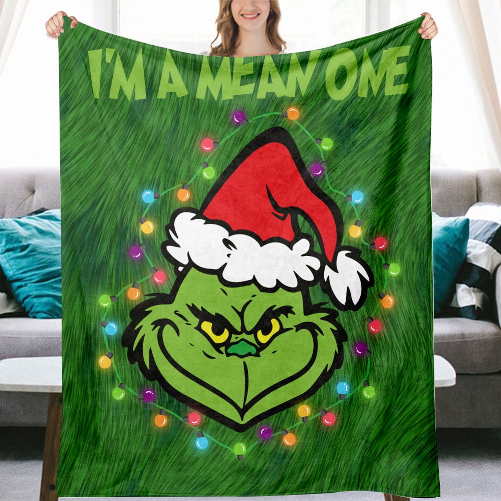 Dr. Seuss The Grinch Christmas Bed Blankets Ultra Soft Warm Throw ...