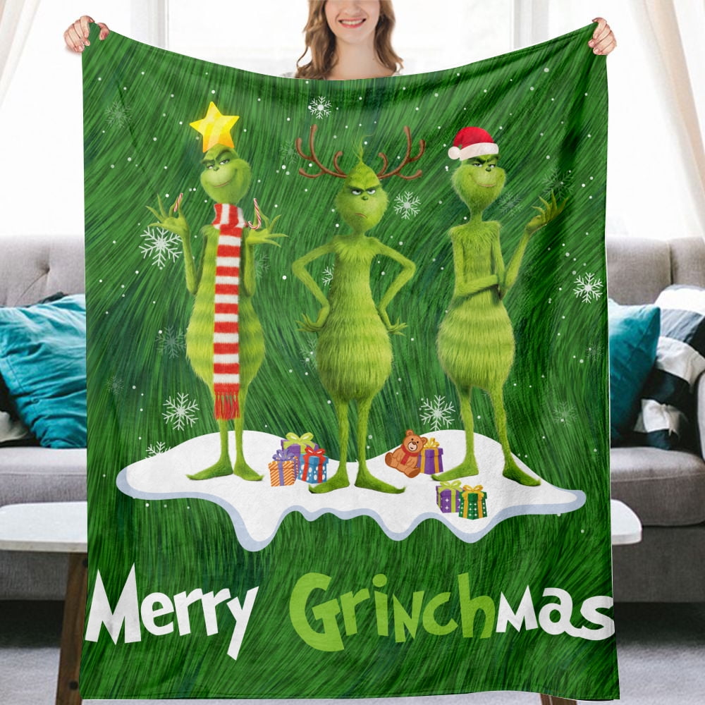 Dr. Seuss The Grinch Christmas Blanket Ultra-Soft Checkered Blanket ...