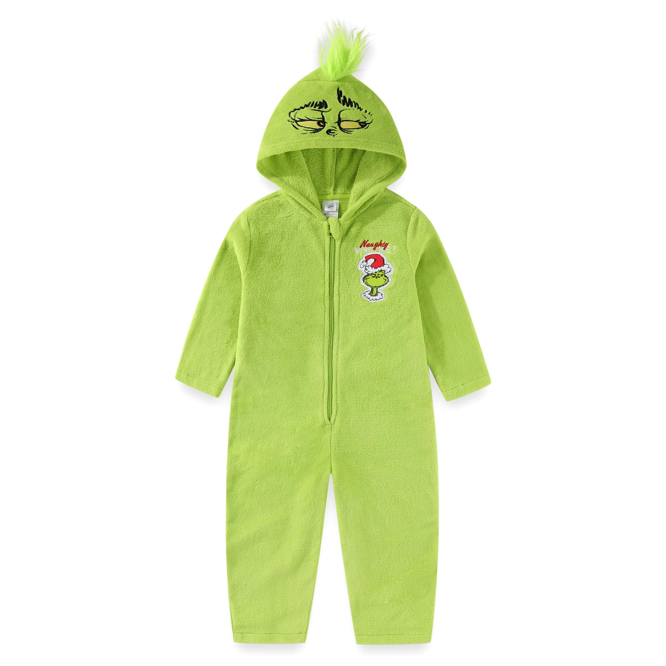 Dr. Seuss Grinch Christmas Cosplay Hooded Coverall (Girls), Sizes 3T-12 ...