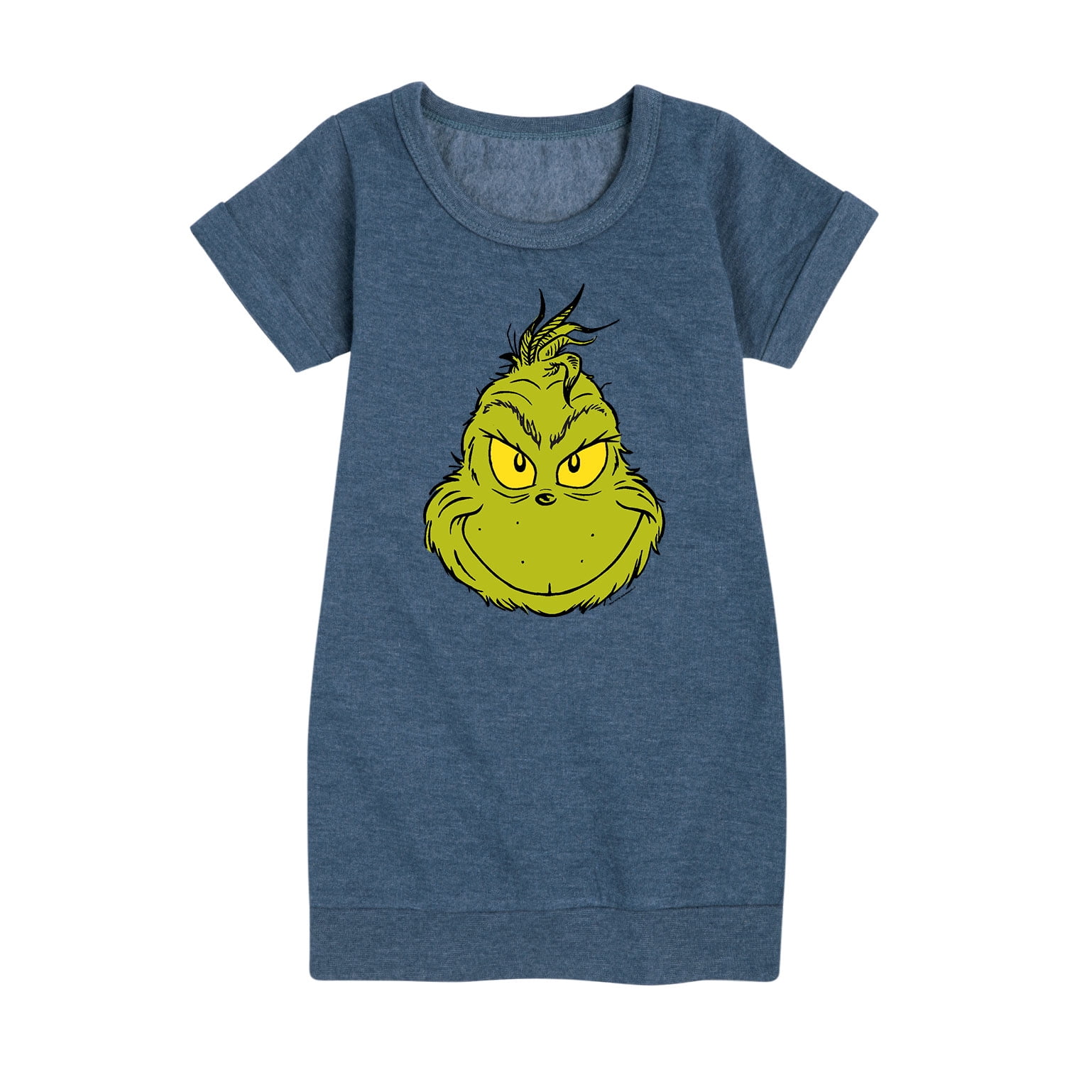 Dr. Seuss - Grinch Face - Toddler And Youth Girls Fleece Dress ...