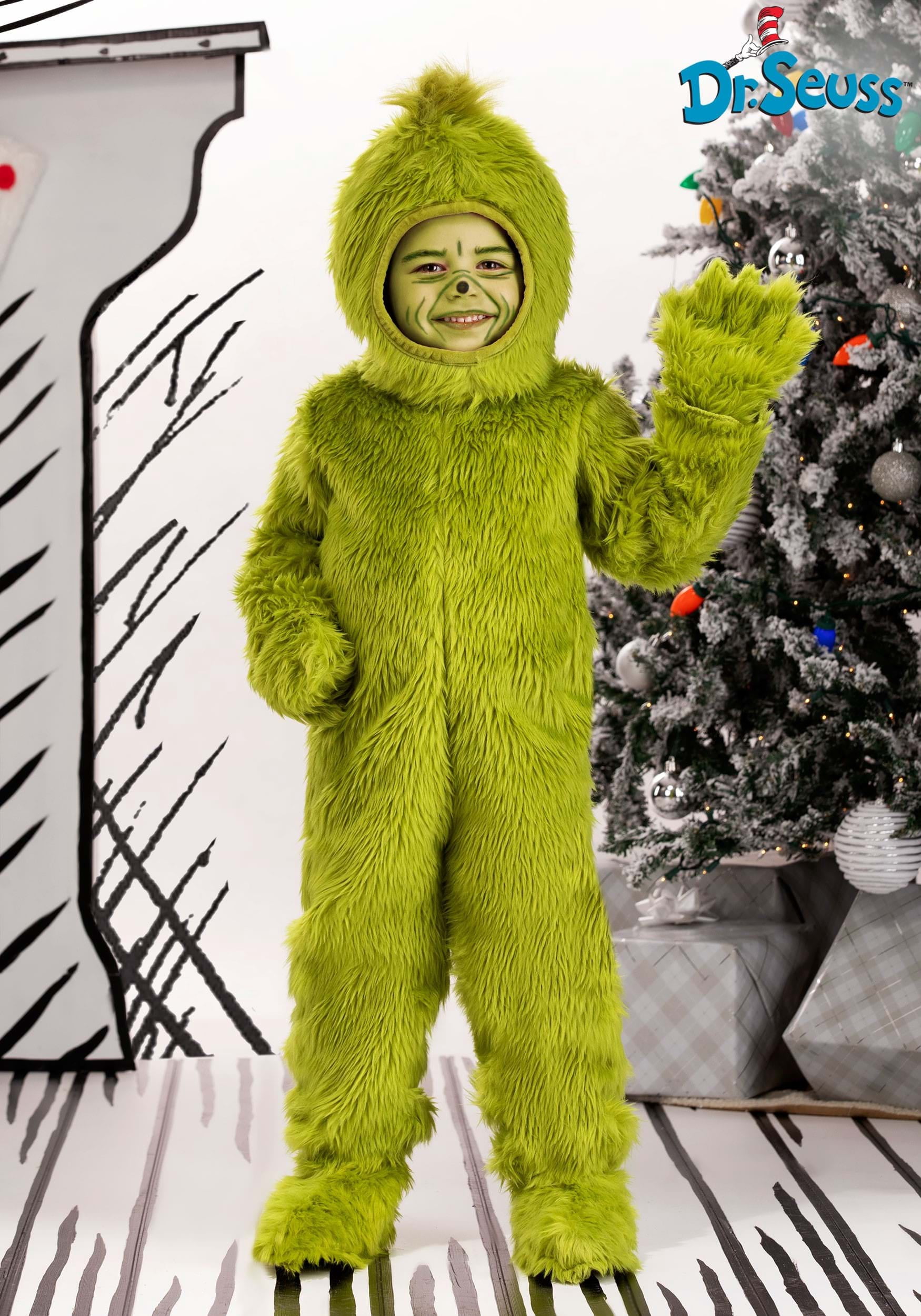 Dr. Seuss Grinch Toddler Open Face Costume - Walmart.com