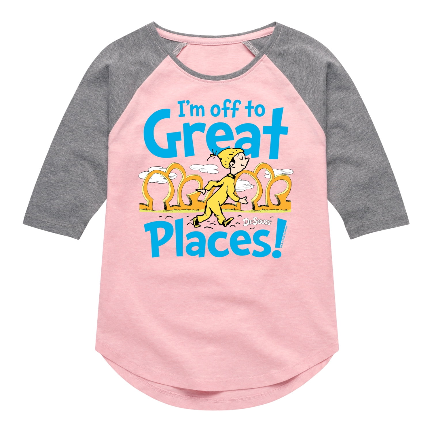 Dr. Seuss - I'm Off To Great Places - Toddler And Youth Raglan Graphic ...