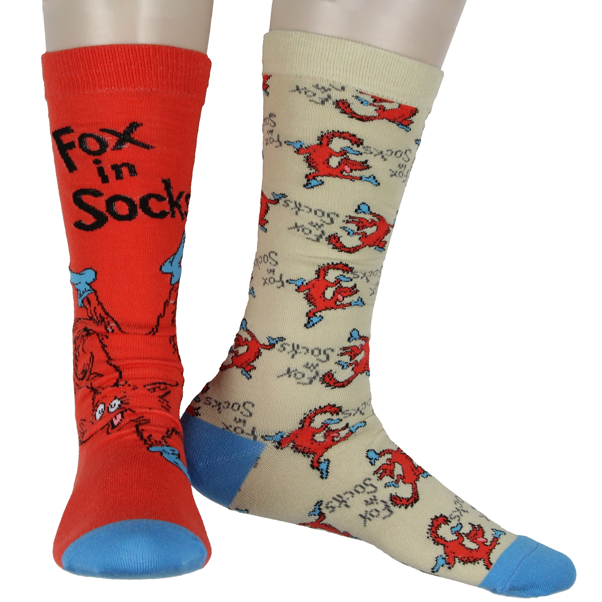 Dr. Seuss Kid's Fox In Socks Character Design Mismatched Knee-High ...