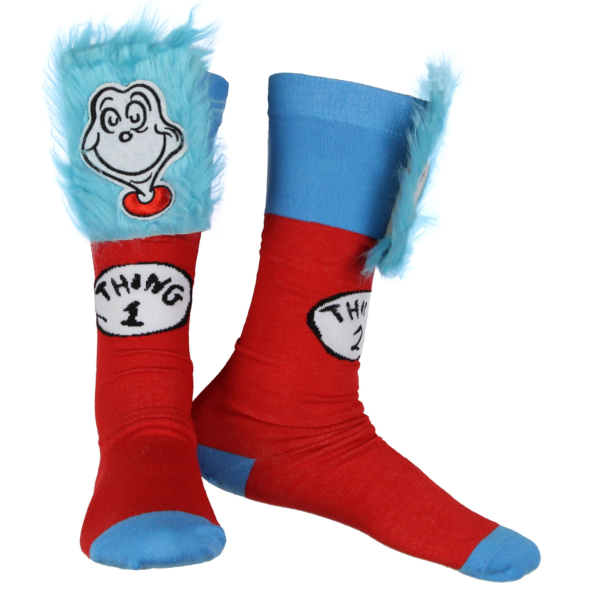 Dr. Seuss Kid's Thing 1 And Thing 2 Fuzzy Top Embroidery Cat Applique ...