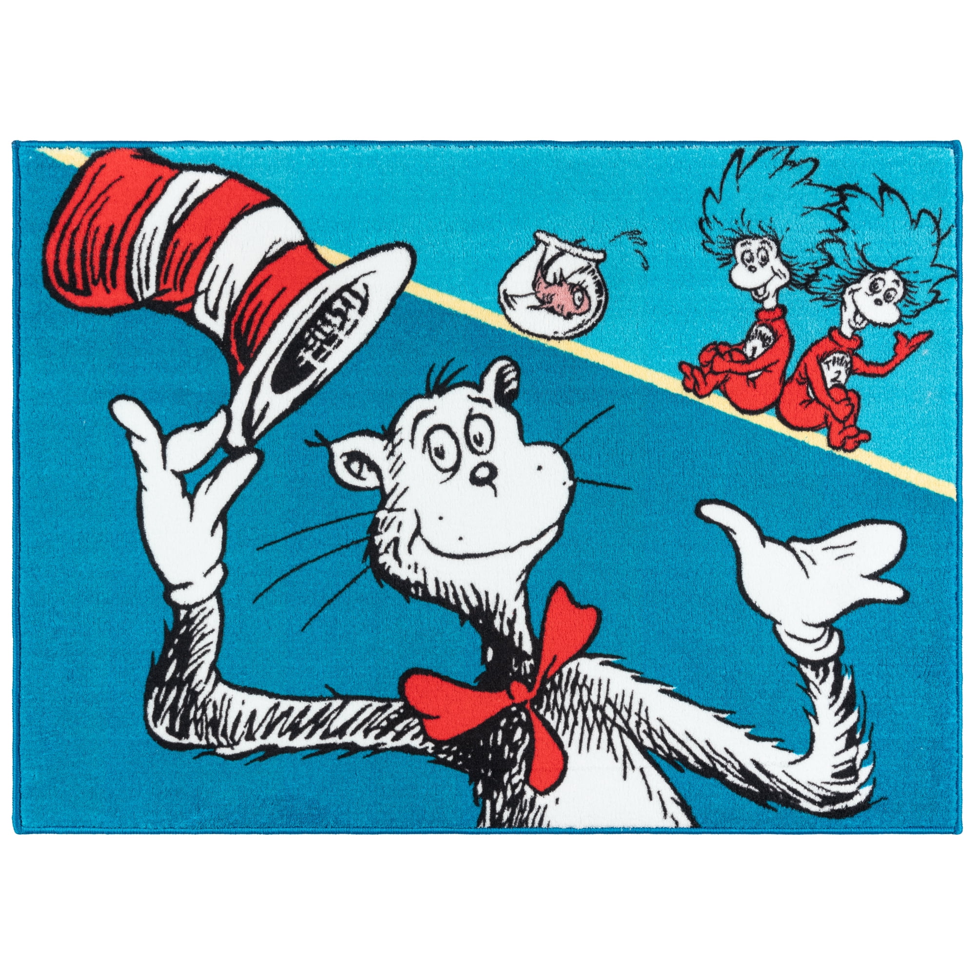 Dr Seuss Licensed Cat in the Hat Thing 1 Youth Printed Area Rug, 3x5 ...