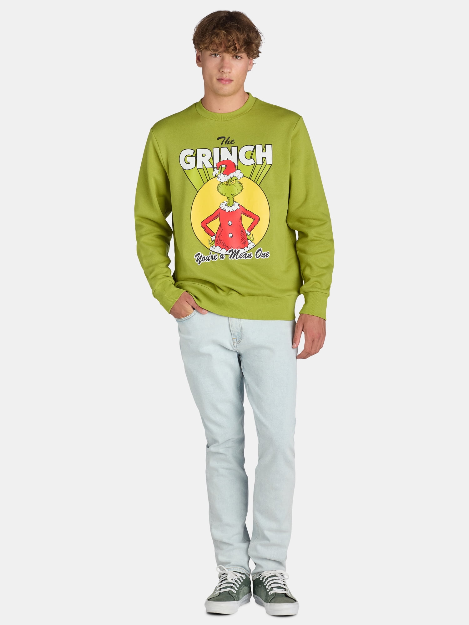 Dr. Seuss Men's Grinch Retro Graphic Sweatshirt, Sizes S-3XL, Nostalgia ...