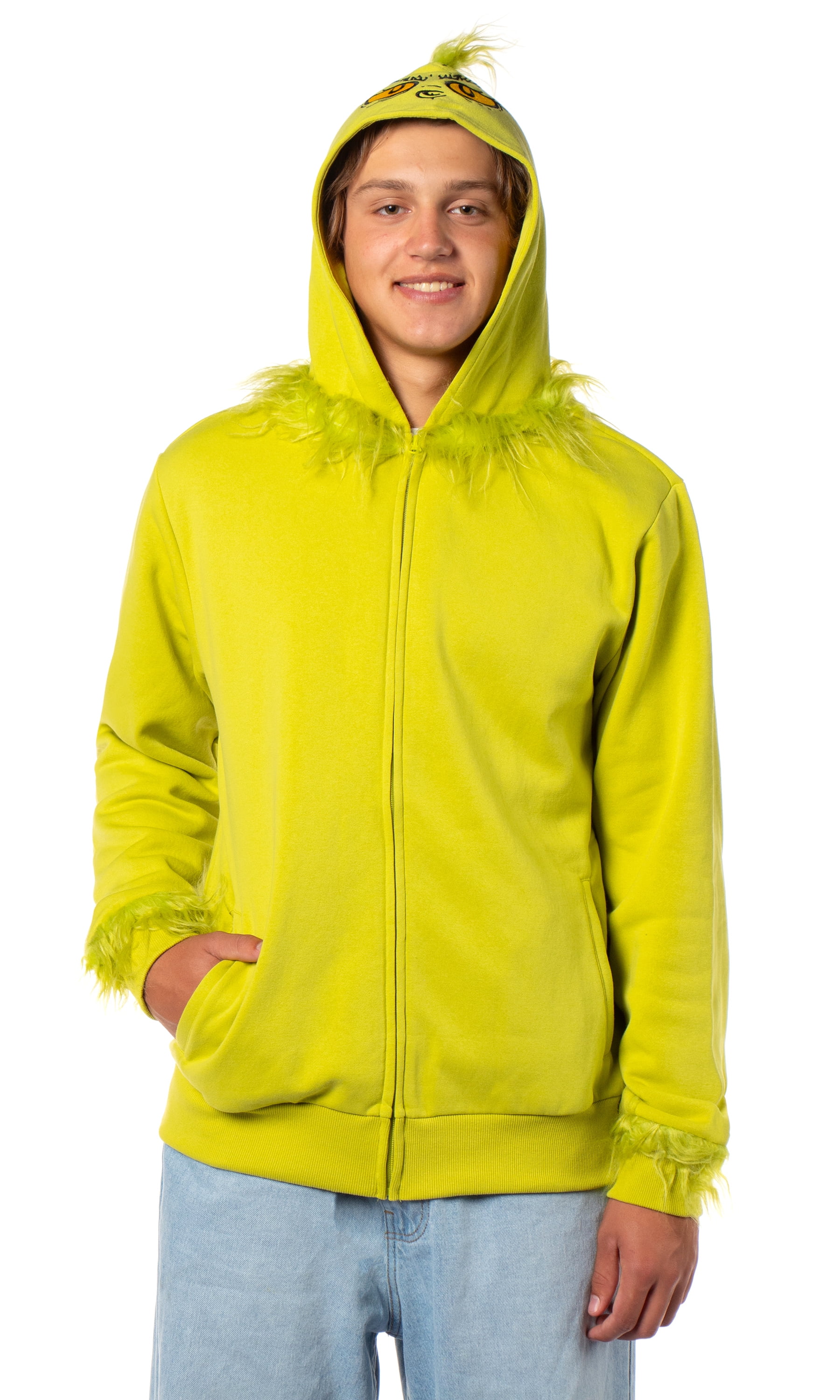 Dr Seuss Men's The Grinch Who Stole Christmas Faux Hair Costume ...