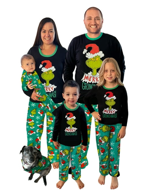 Dr. Seuss Women's The Grinch Who Stole Christmas Santa Fleece Buffalo Plaid Sleep Pajama 2 Piece ...