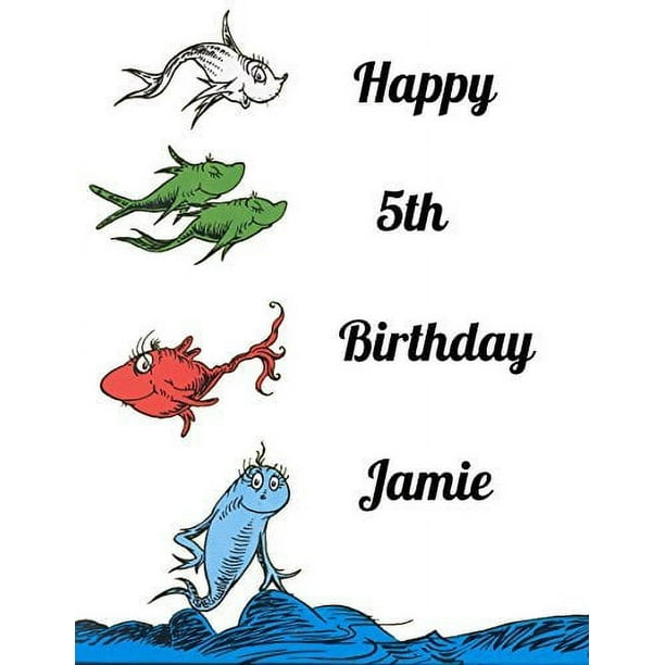 Dr Seuss One Fish Two Fish Red Fish Blue Fish Edible Frosting Image ...