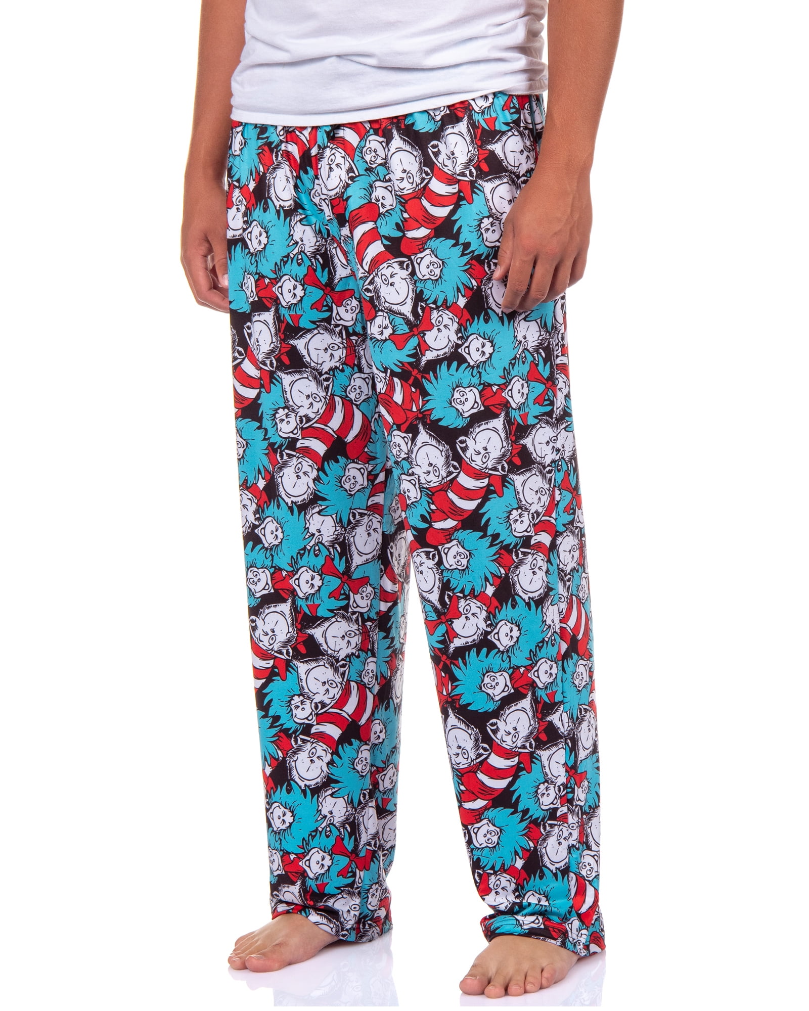 Dr. Seuss Pjs Mens Cat In The Hat Thing One Thing Two Lounge Pajama ...
