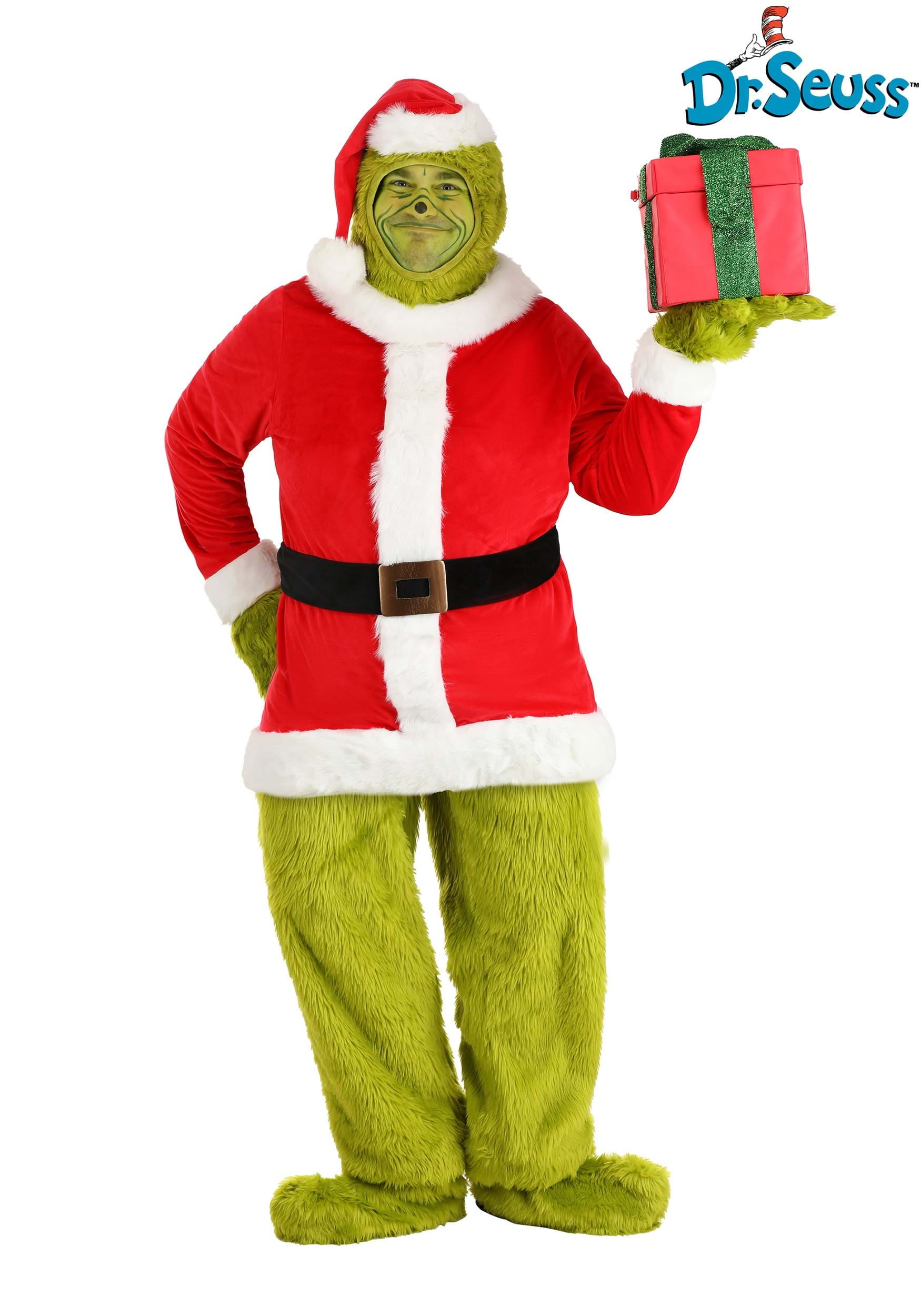 Dr. Seuss's Plus Size Grinch Santa Suit, Open Face Costume - Walmart.com