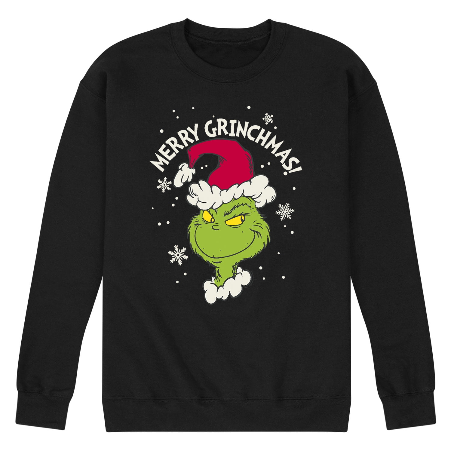 Dr. Seuss - Santa Grinch - Men's Crew Neck Fleece Pullover - Walmart.com
