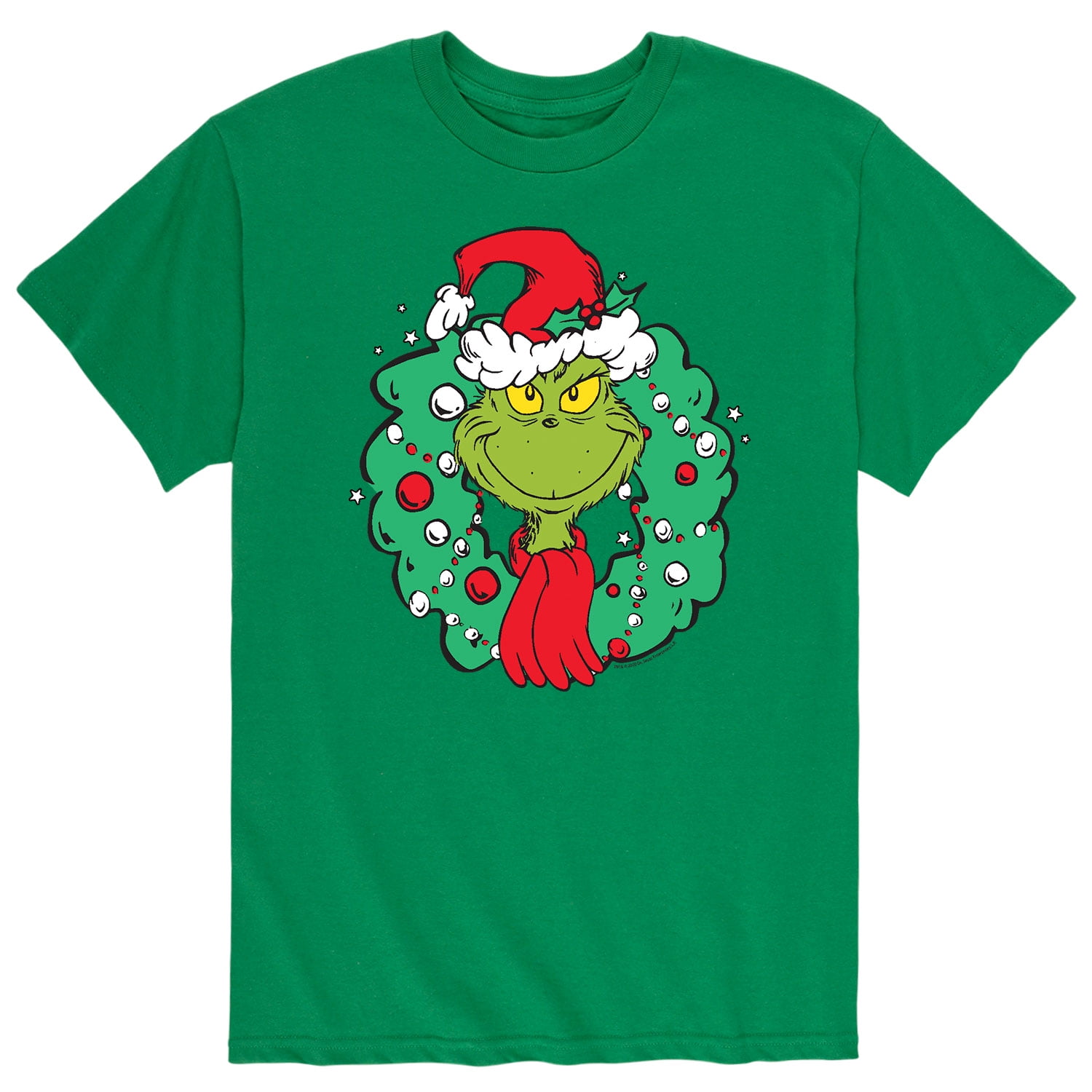 Dr. Seuss Santa Grinch Men's Short Sleeve Graphic T-Shirt, Cotton ...