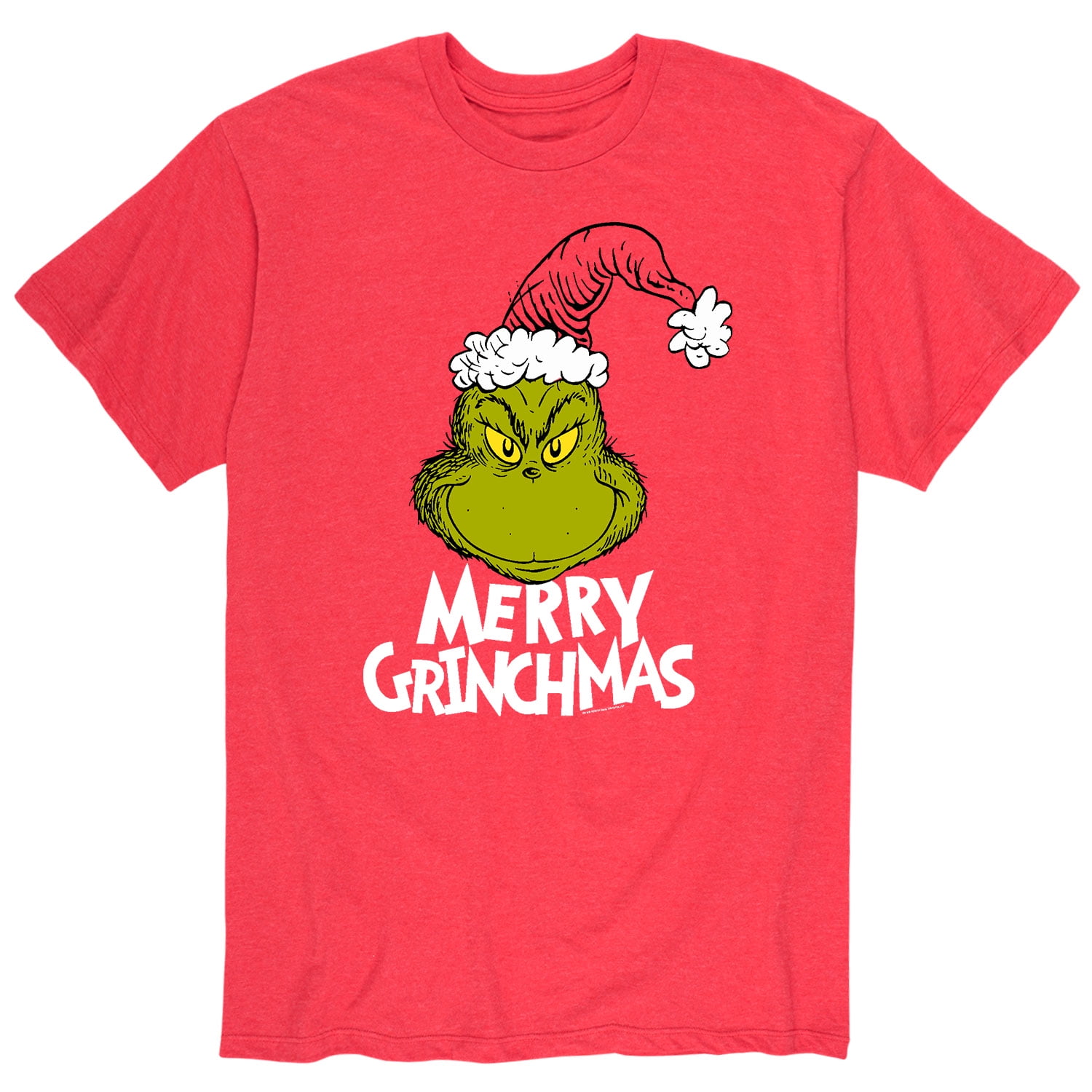 Dr. Seuss - Santa Grinch - Men's Short Sleeve Graphic T-Shirt - Walmart.com