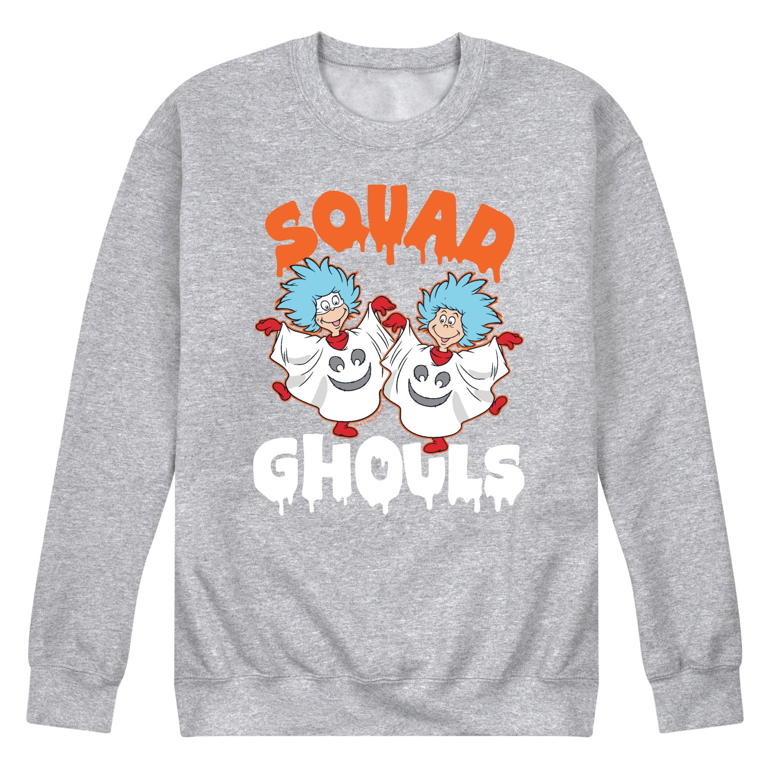 Dr. Seuss - Squad Ghouls Thing 1 and Thing 2 - Men's Crew Neck Fleece ...
