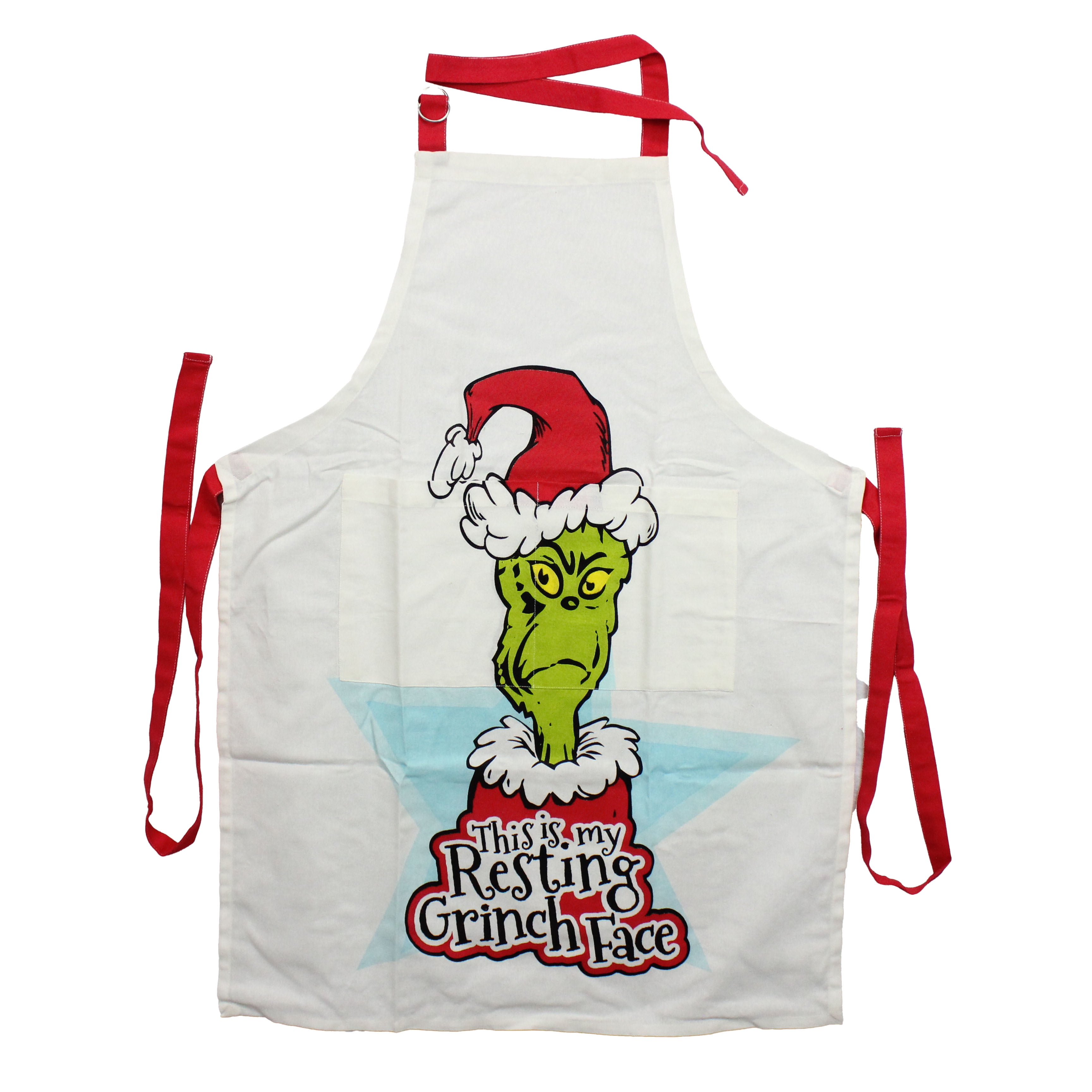 Dr. Seuss Stole Christmas Resting Grinch Face Kitchen Cooking Apron, 24 ...