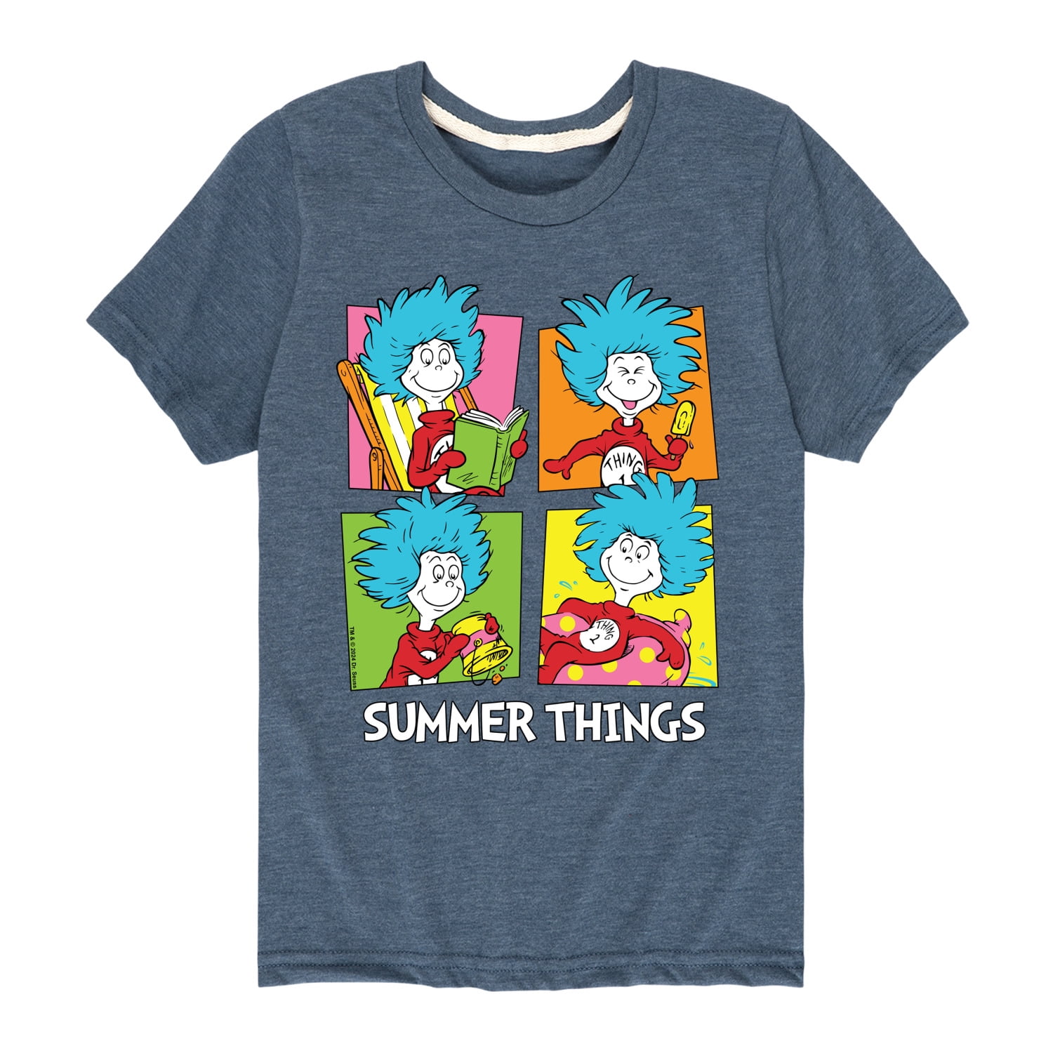 Dr. Seuss - Summer Things Grid - Boys Toddler And Youth Short Sleeve ...