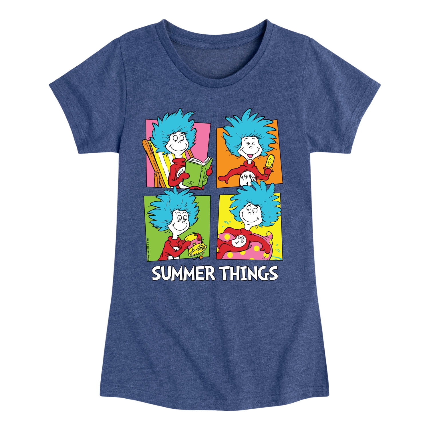 Dr. Seuss - Summer Things Grid - Girls Toddler And Youth Fitted Short ...