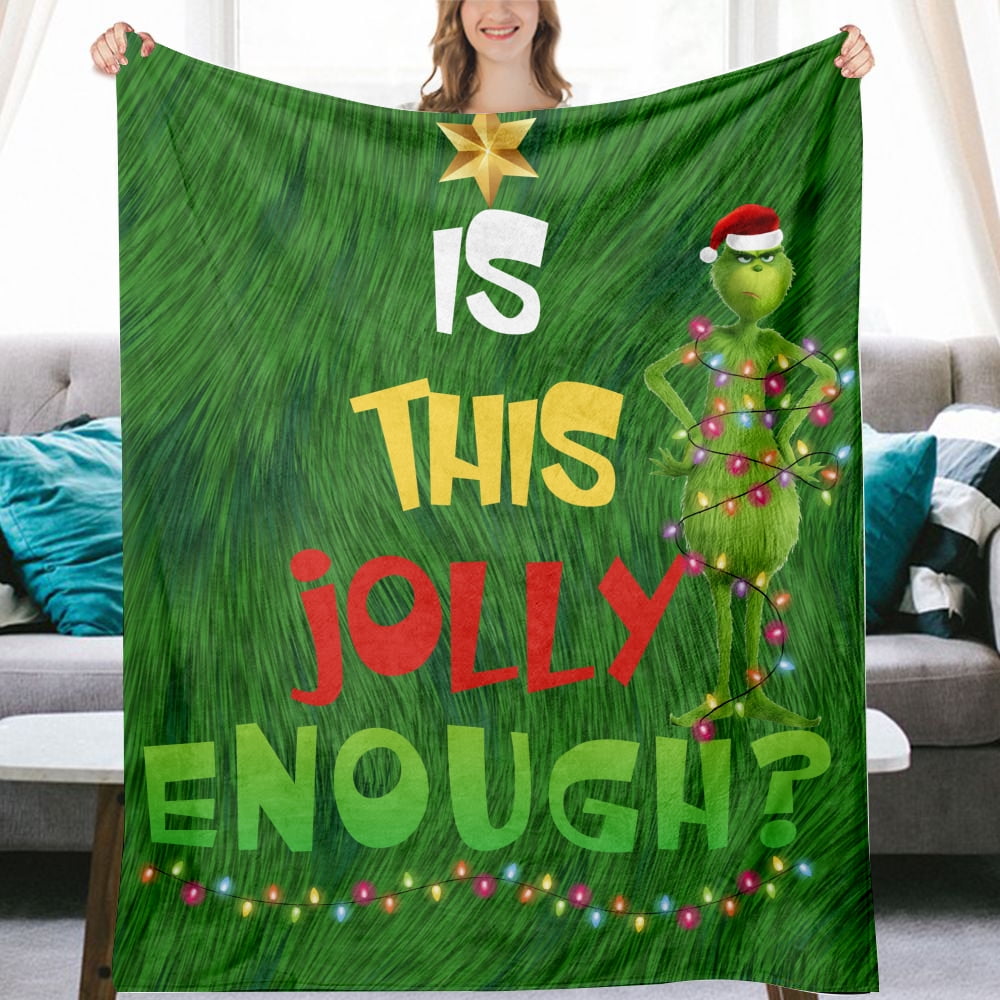 Dr. Seuss The Grinch Christmas Blanket Ultra-Soft Checkered Blanket ...
