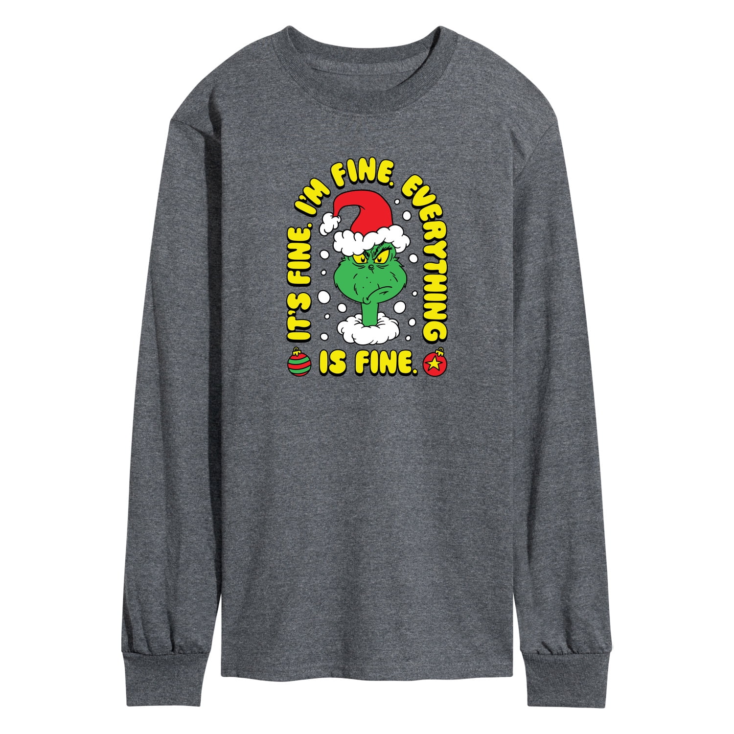 Dr. Seuss The Grinch - Christmas - Everything Is Fine - Men's Long ...