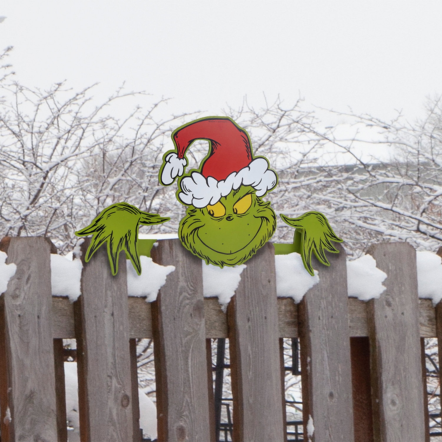 Dr. Seuss The Grinch Christmas Fence Peeker Decoration - Walmart.com
