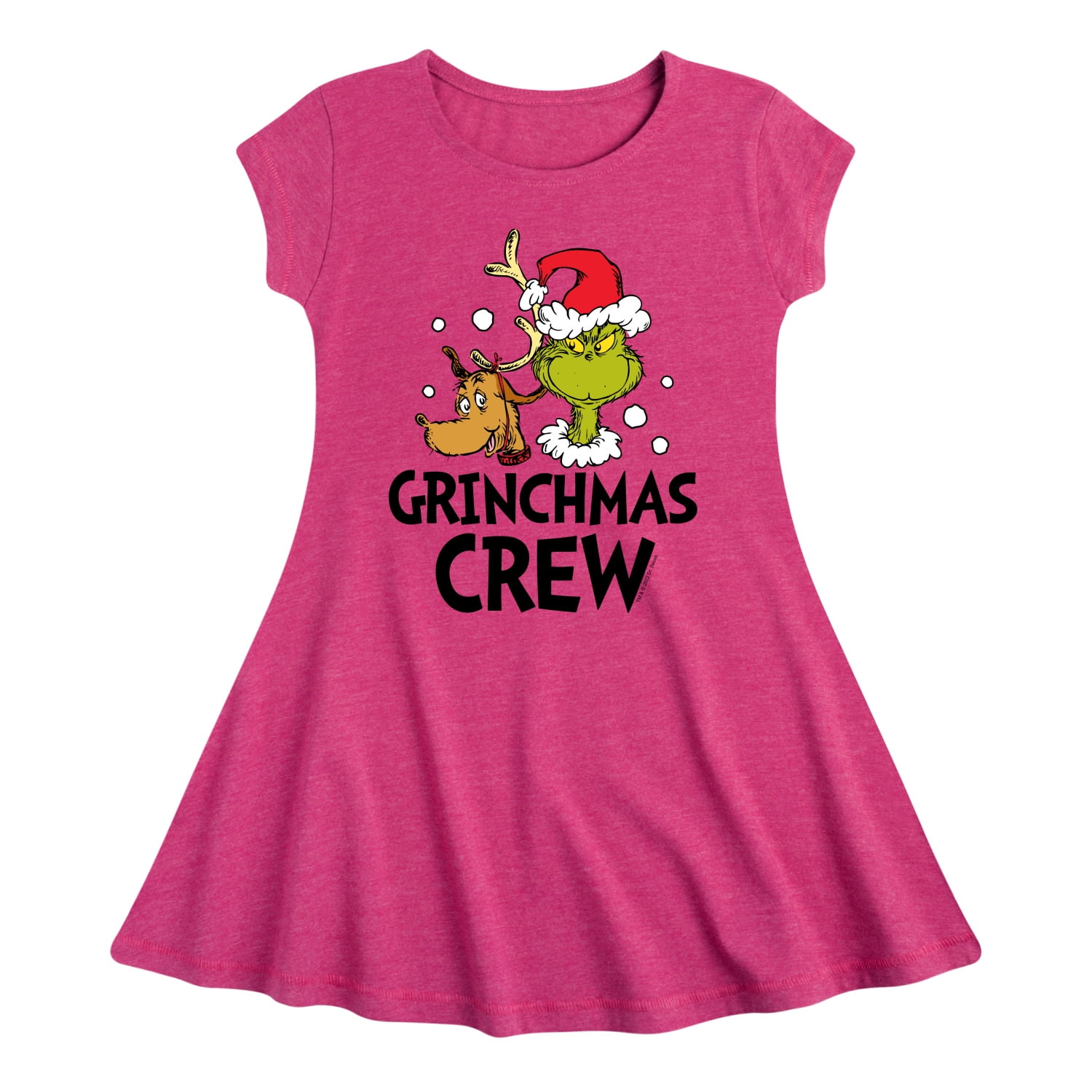 Dr. Seuss The Grinch - Christmas - Grinchmas Crew - Toddler & Youth Girls Fit & Flare Dress ...