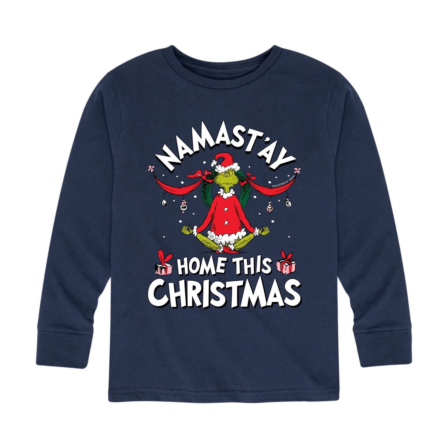 Dr. Seuss The Grinch - Christmas - Namast'ay Home This Christmas - Toddler & Youth Long Sleeve ...