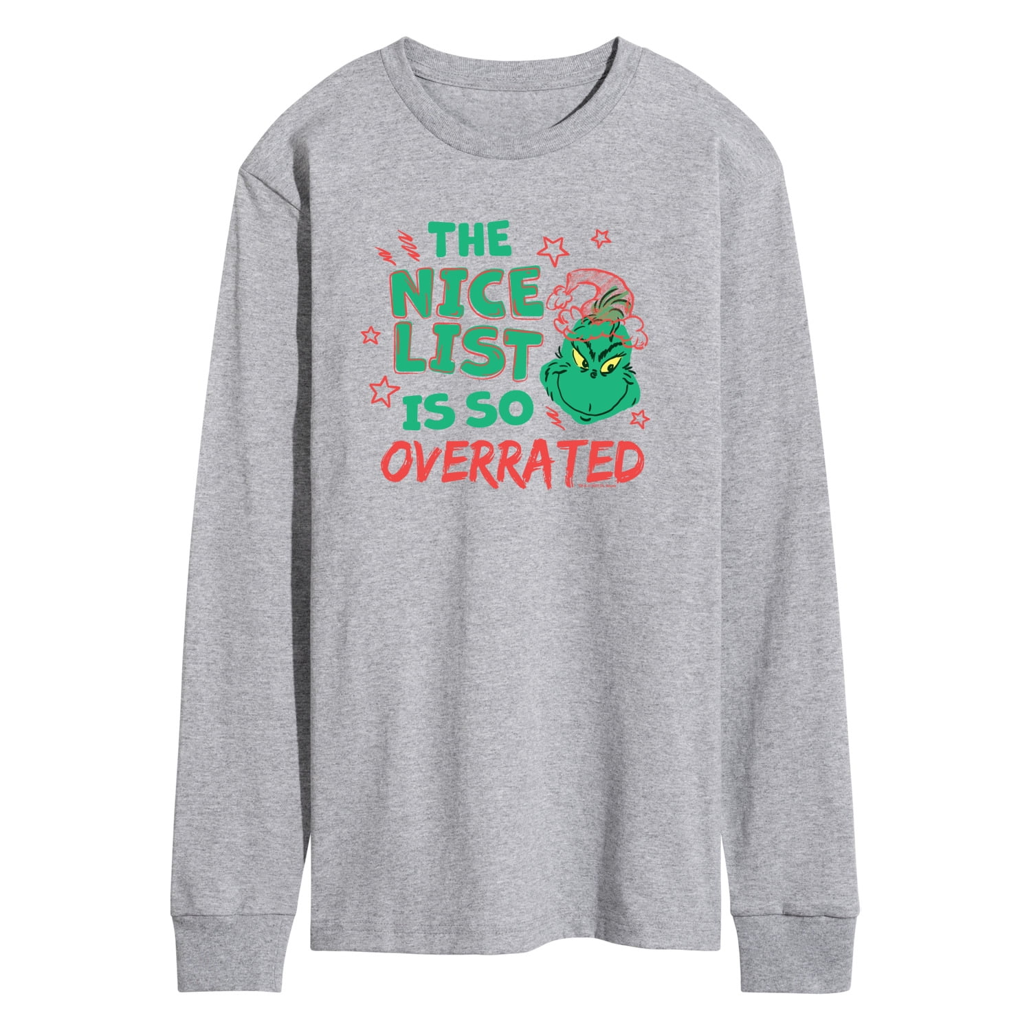 Dr. Seuss The Grinch - Christmas - Nice List Is Overrated - Men's Long ...