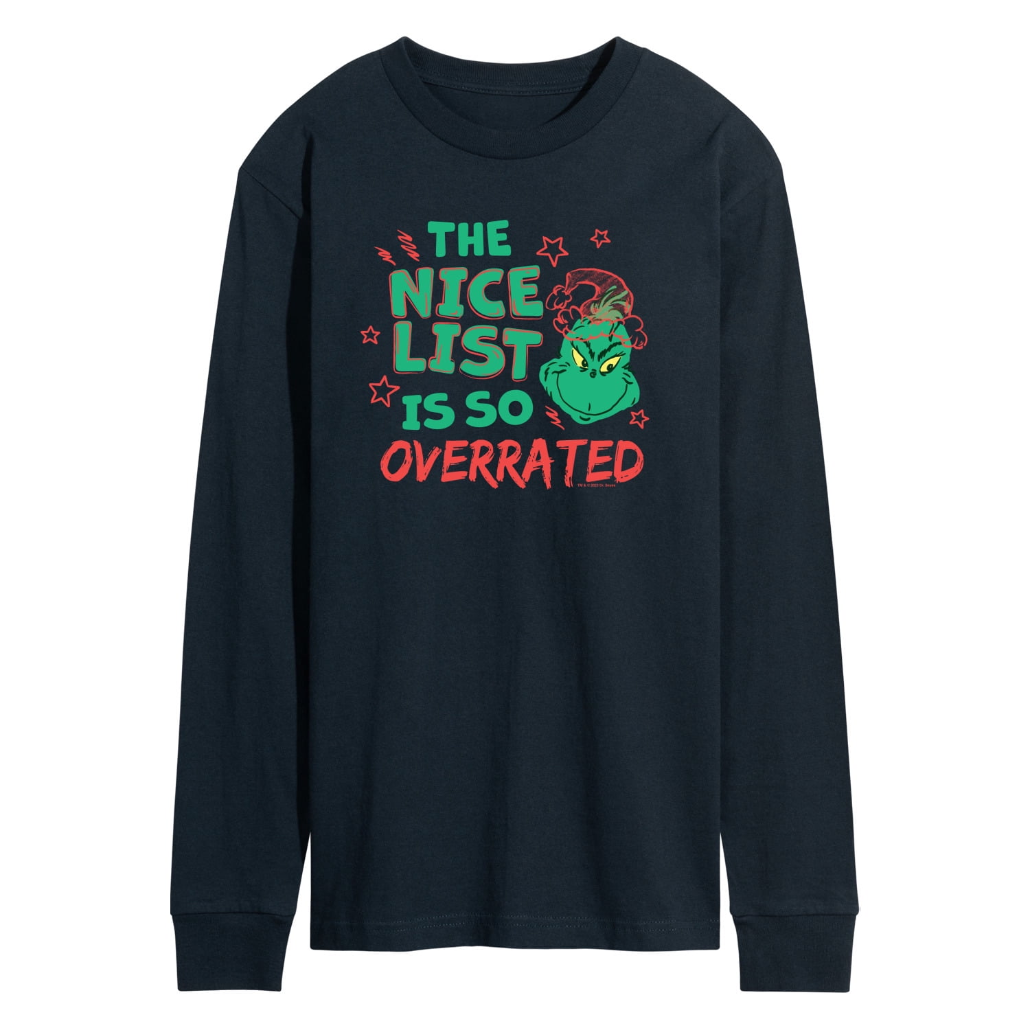 Dr. Seuss The Grinch - Christmas - Nice List Is Overrated - Men's Long ...