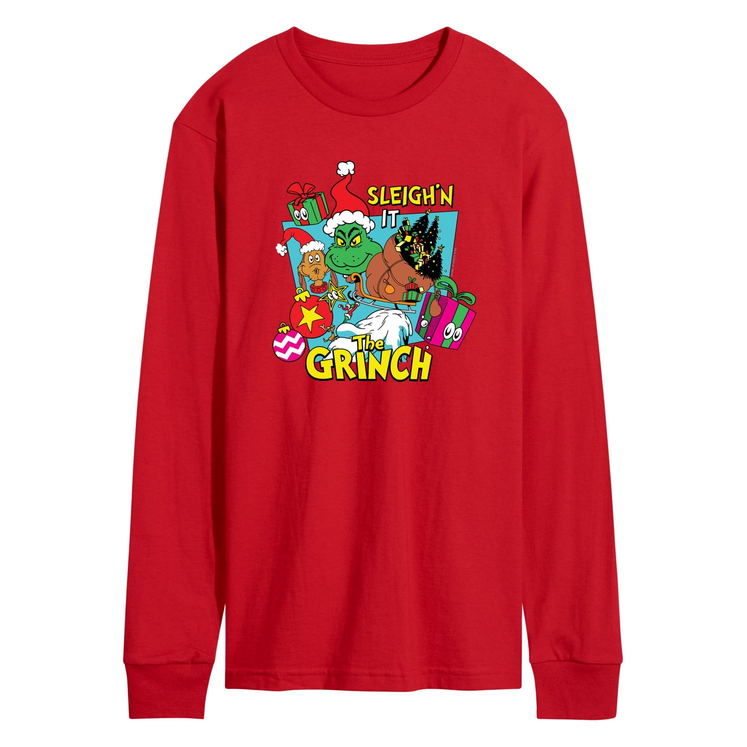 Dr. Seuss The Grinch - Christmas - Sleigh'N It - Men's Long Sleeve T ...