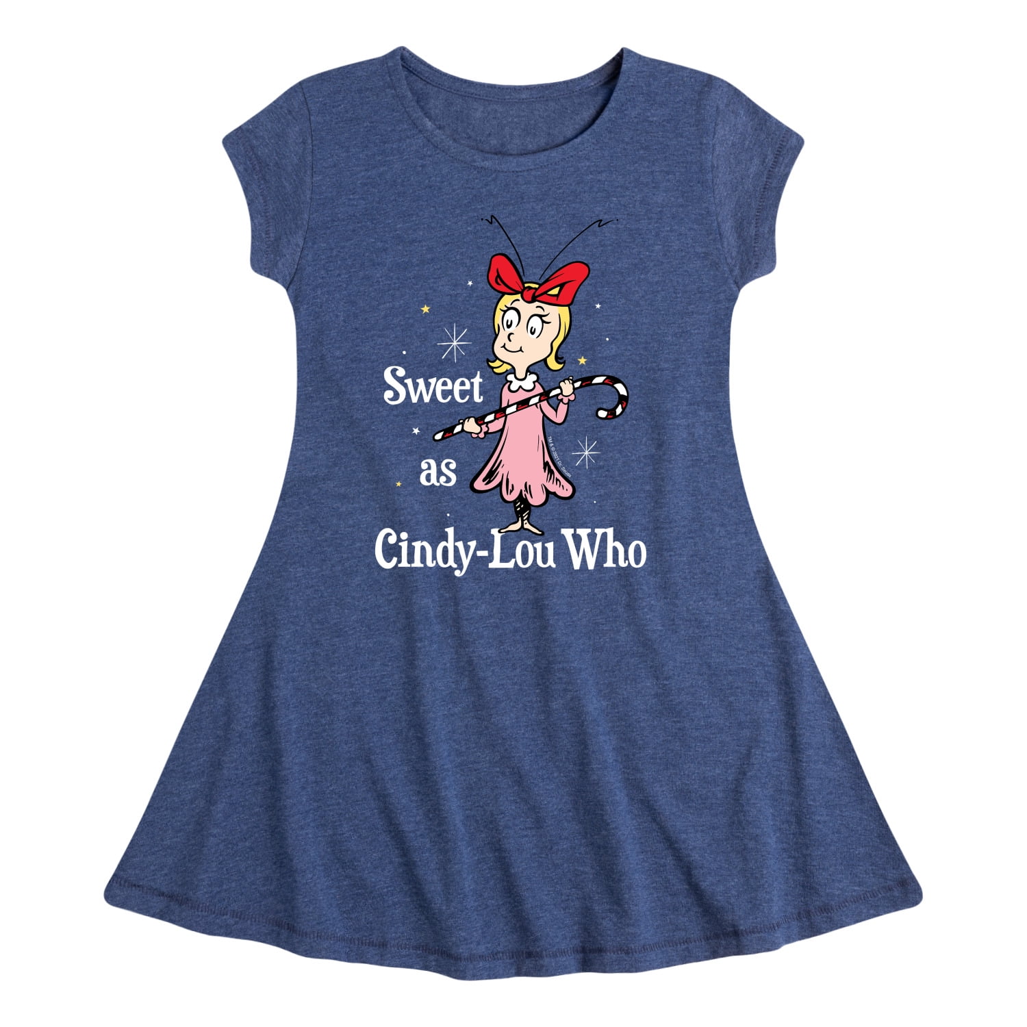 Dr. Seuss The Grinch Toddler and Youth Girls Fit and Flare Dress ...