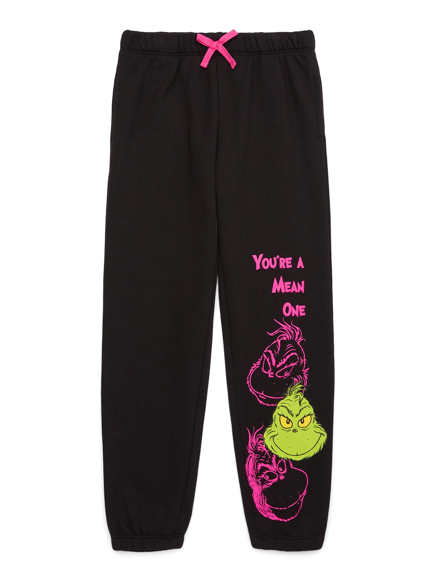 Dr. Seuss' The Grinch Girls Fleece Jogger Sweatpants, Sizes 4-16 ...